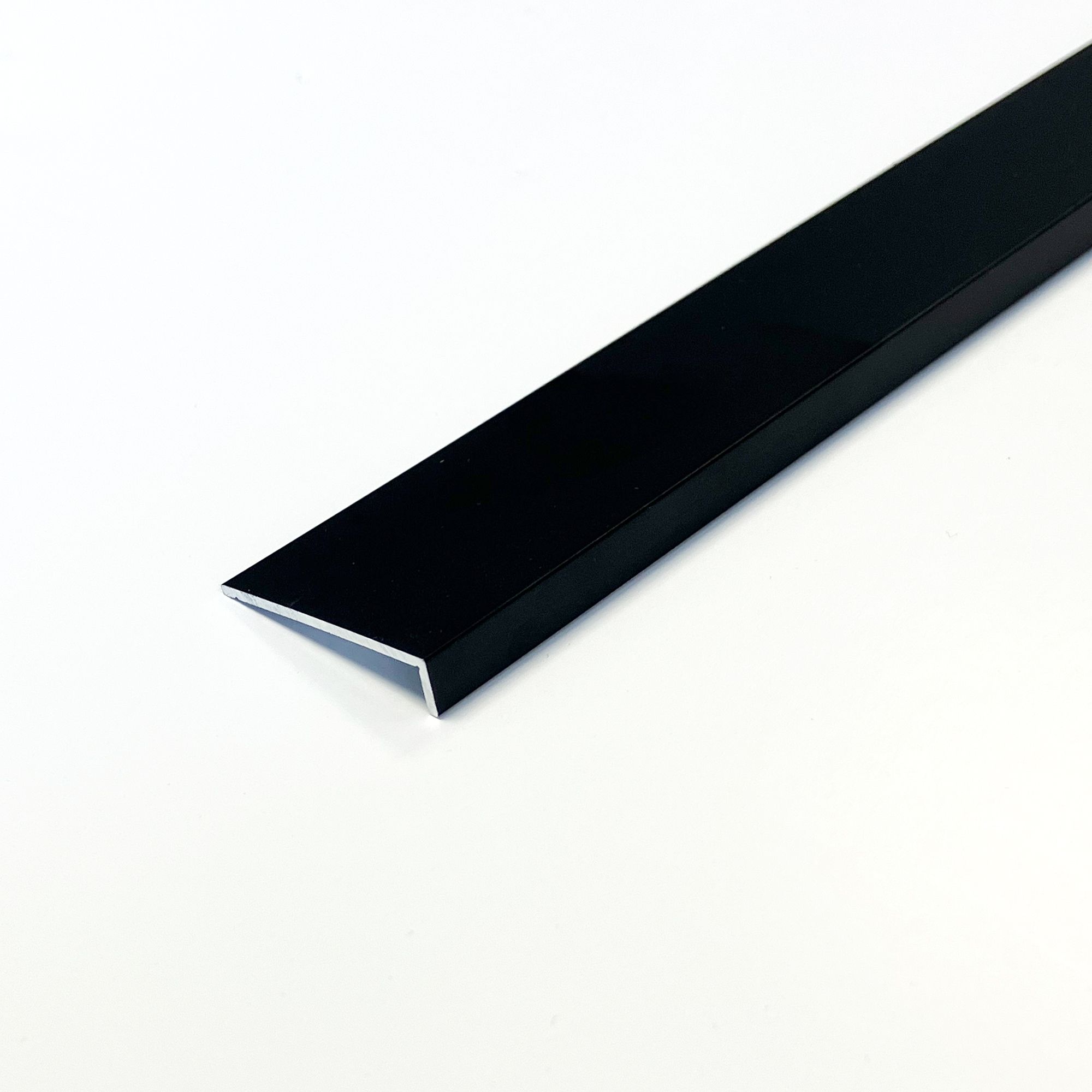 Splashwall Straight Polished Panel end cap (L)800mm (W)27mm (T)6mm - Matt black