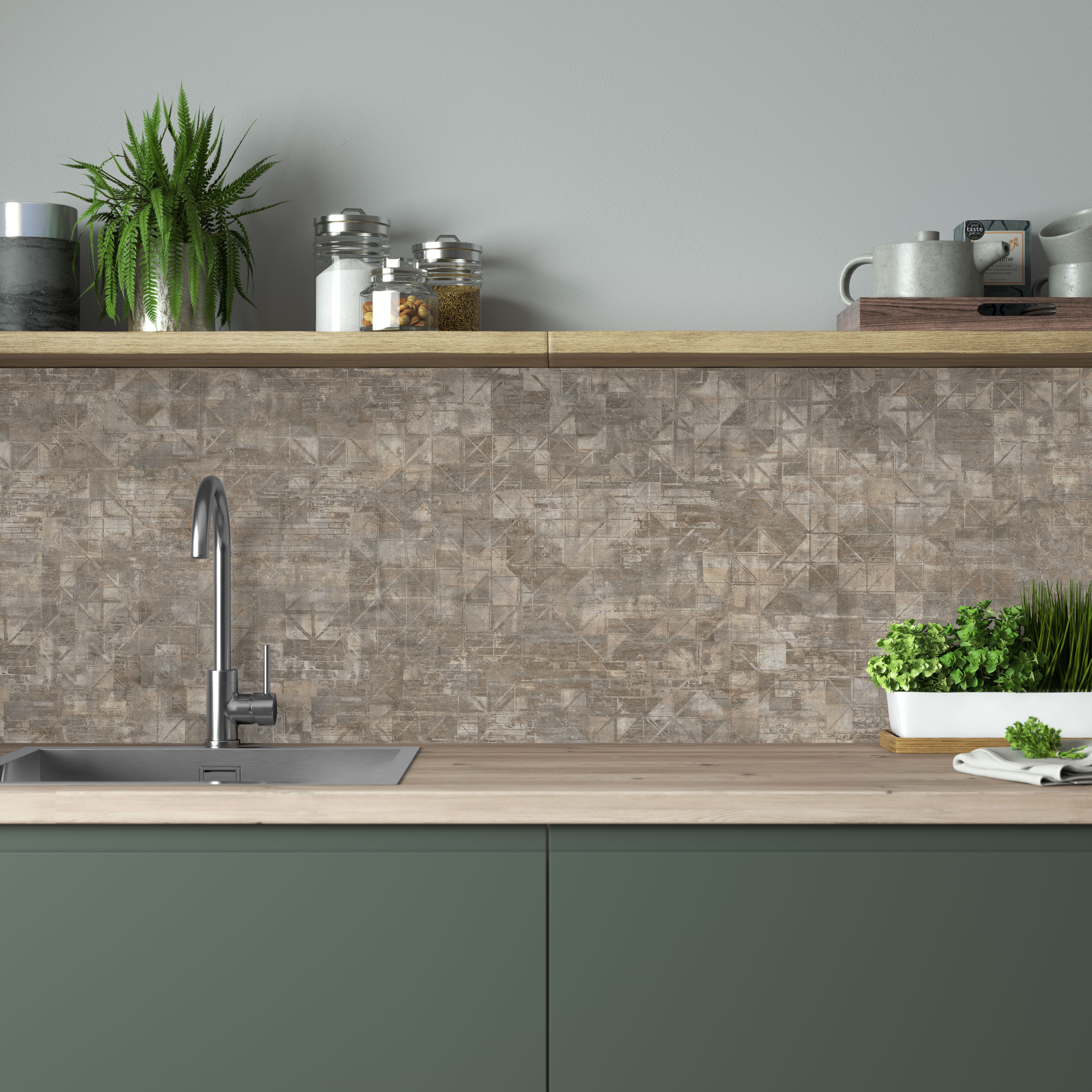 Splashwall Wood effect MDF Splashback, (H)1220mm (W)2440mm (T)10mm