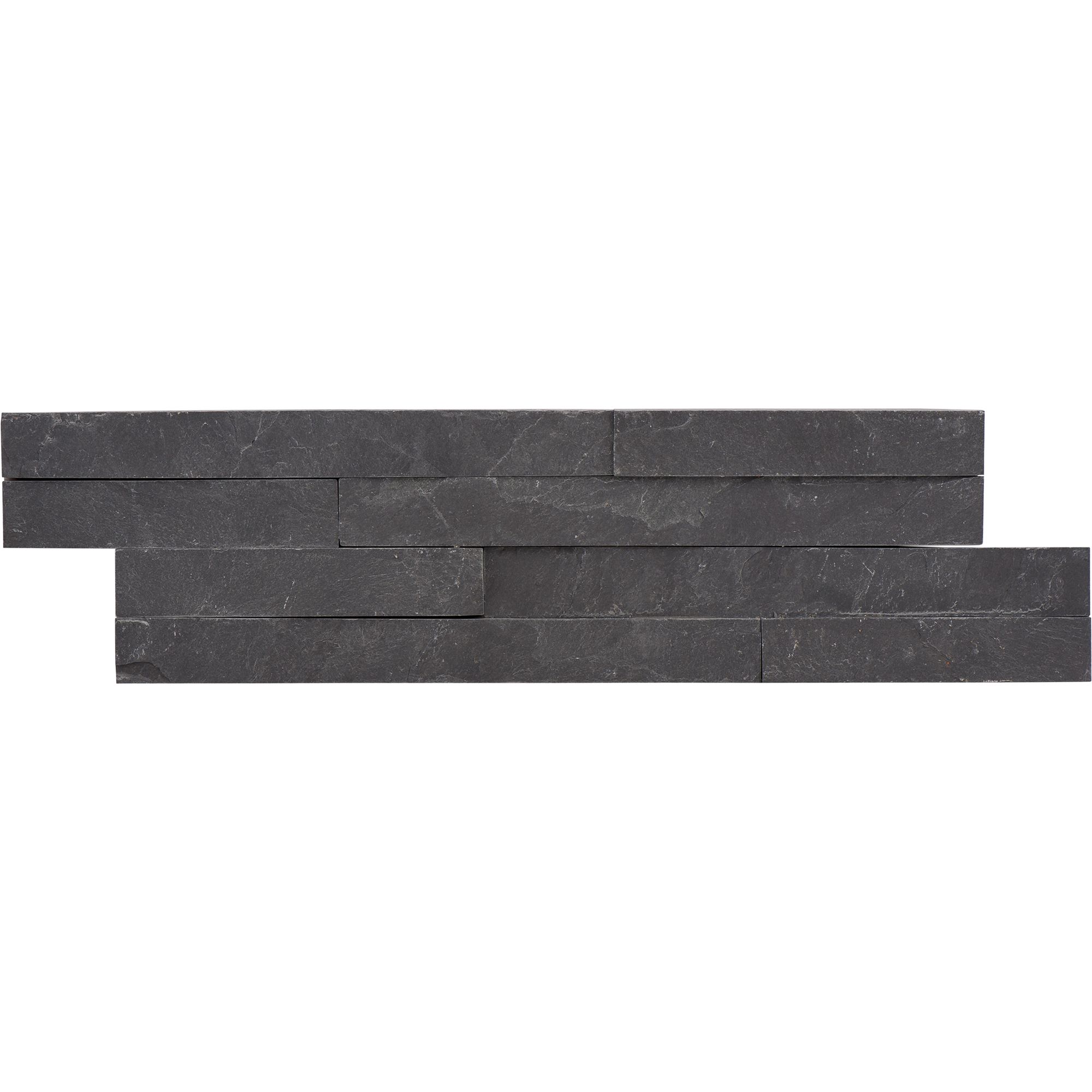 Splitface Black Linear interlocking Stone effect Slate Border tile ...