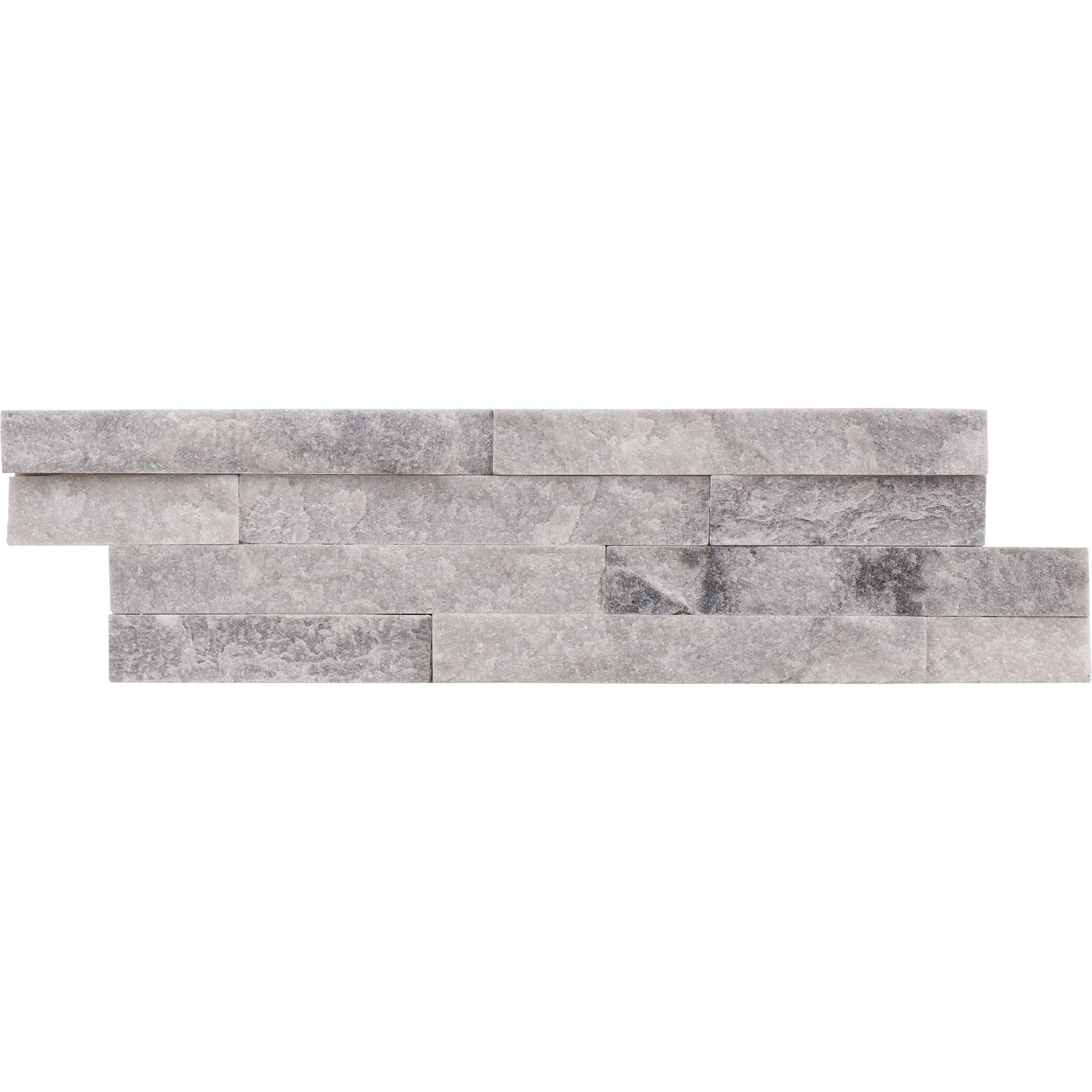 Splitface White Linear interlocking Stone effect Marble Border tile ...