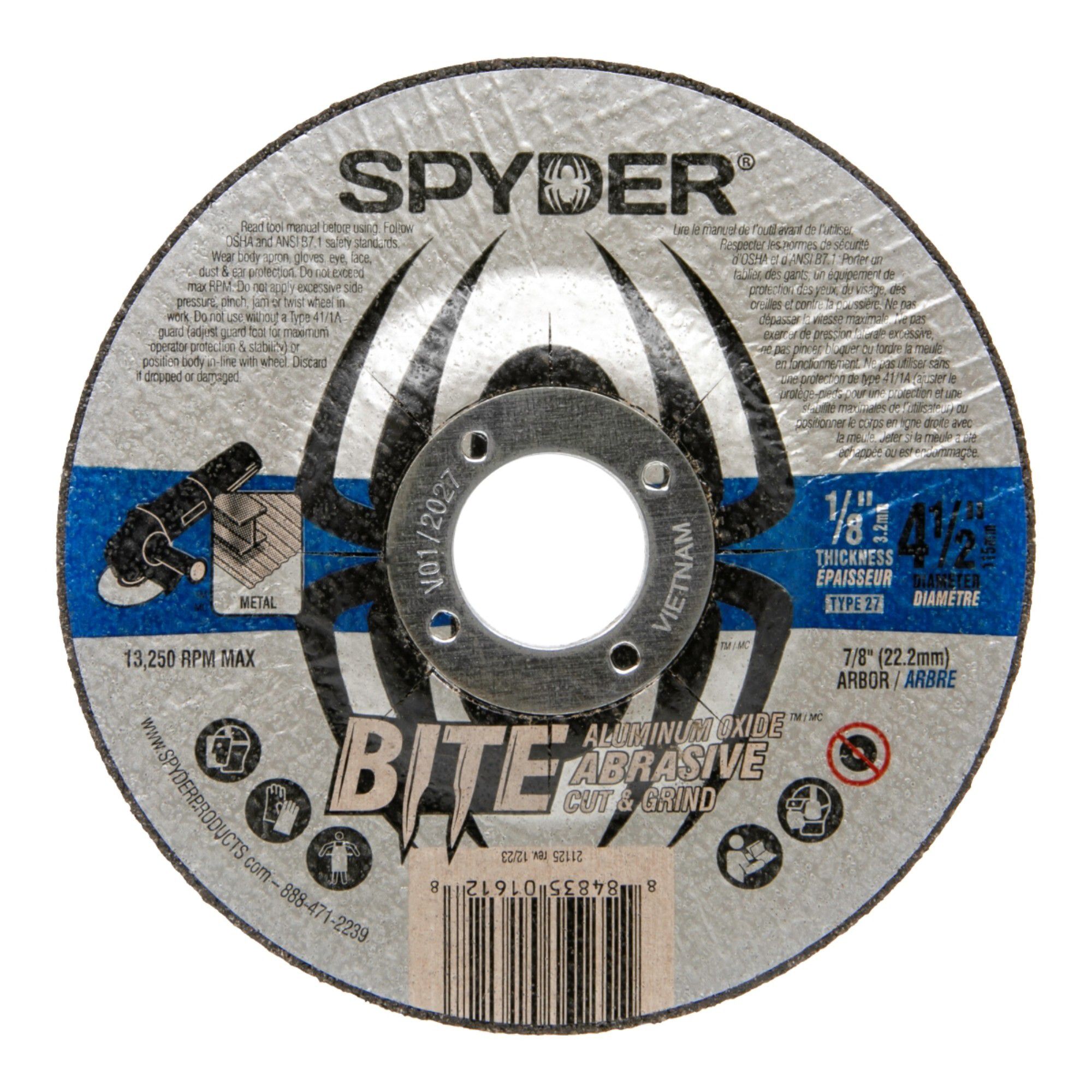 Spyder Cutting & grinding disc set 115mm x 3.18mm x 22mm