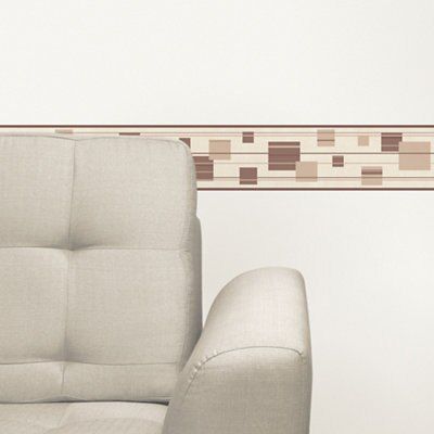 Squares Mocha Border | DIY at B&Q