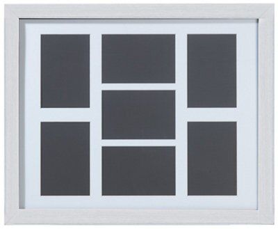 Stainless steel effect Multi aperture Multi Picture frame (H)52.7cm x ...