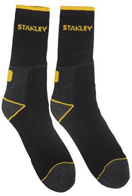 Stanley Black Socks Size 6-8, 2 Pairs | DIY at B&Q