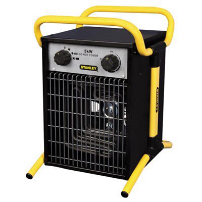 Stanley Black & yellow Fan heater | DIY at B&Q