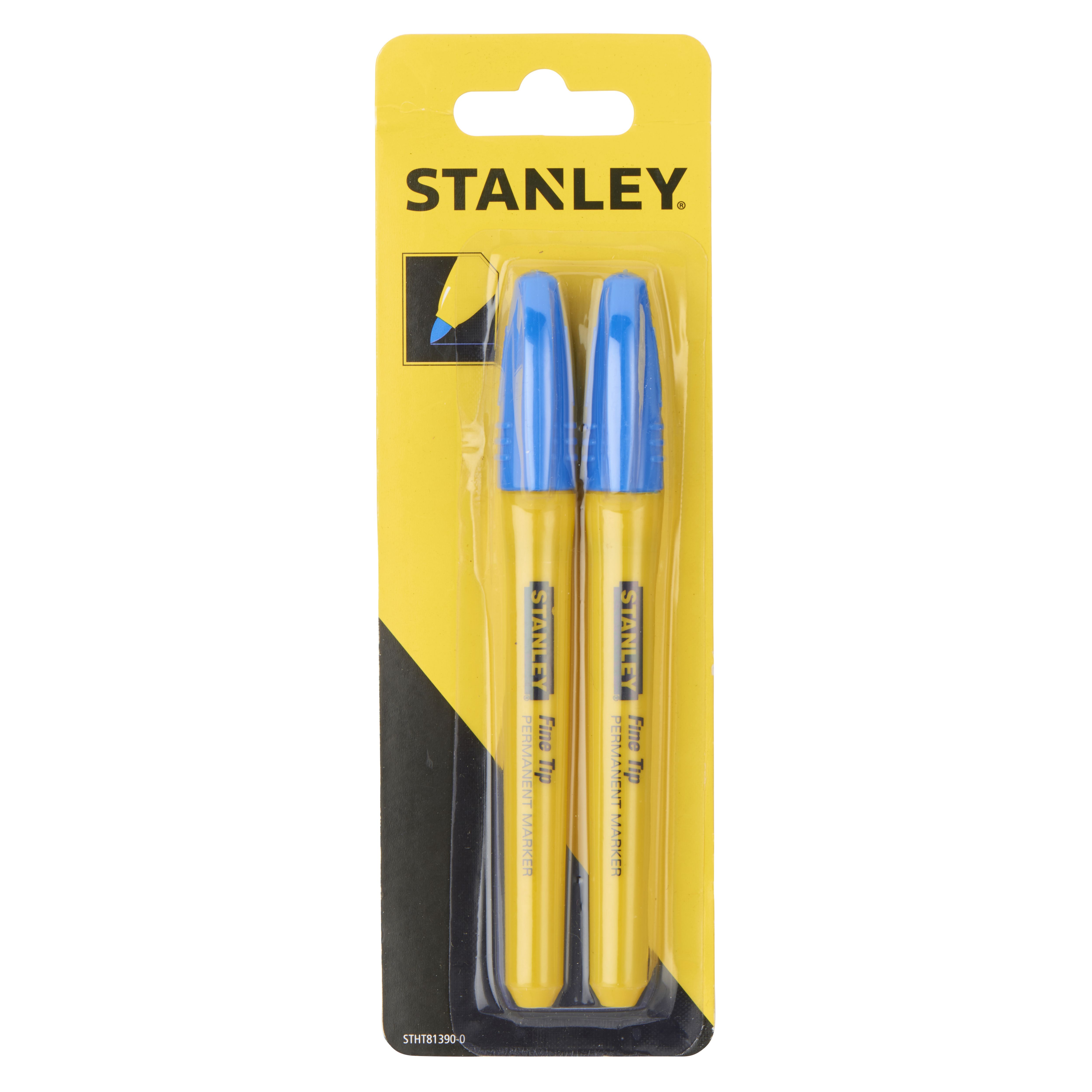 Stanley Blue Fine tip Permanent Marker pen, Pack of 2 | DIY at B&Q