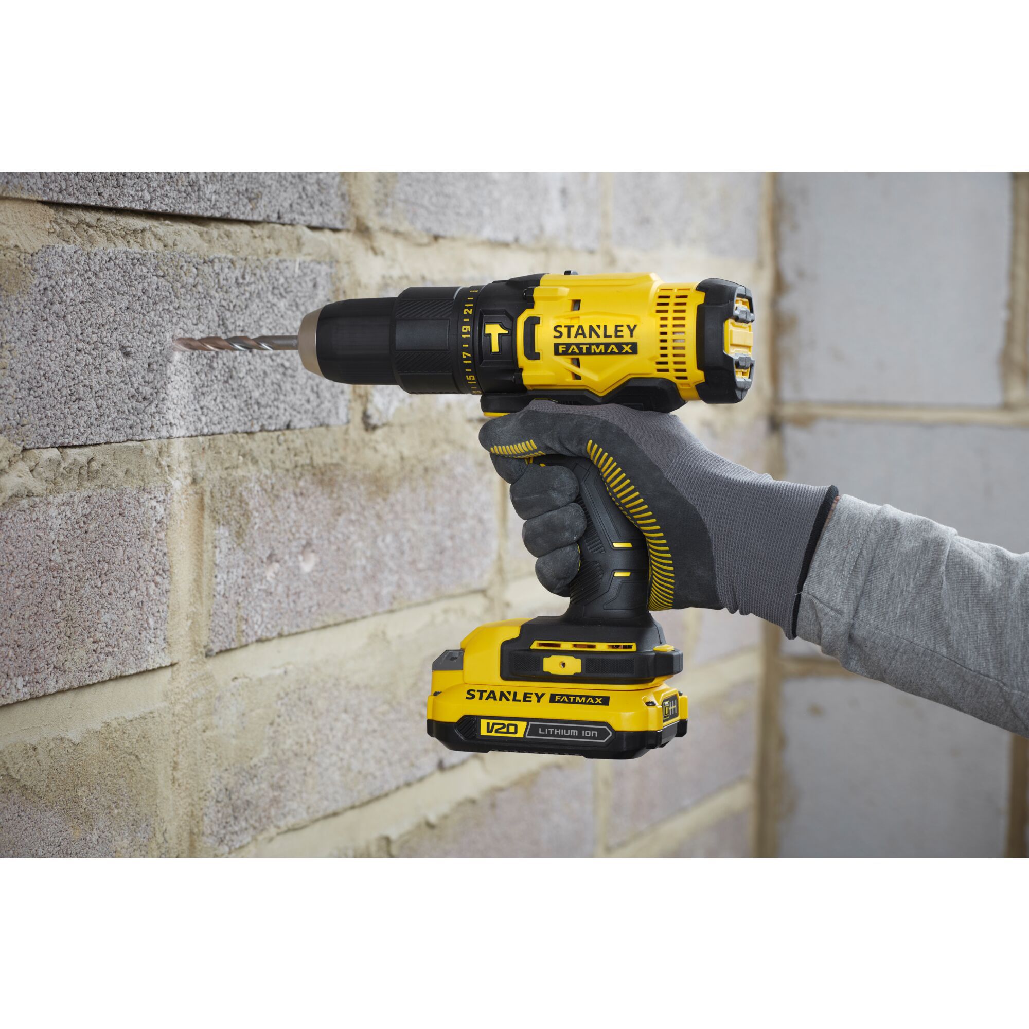 Stanley FatMax 18V Li ion Cordless Combi drill impact driver 2 x 2Ah SFMCK465D2S GB
