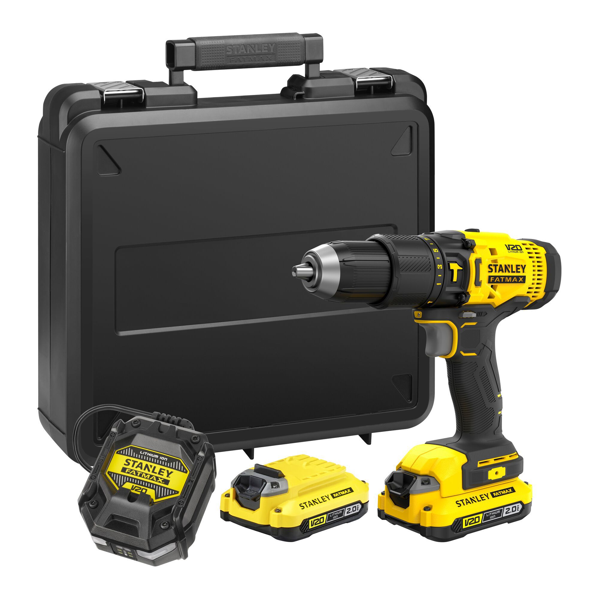 Stanley FatMax 18V Li ion Cordless Hammer drill 2 x 2Ah SFMCD711D21 GB