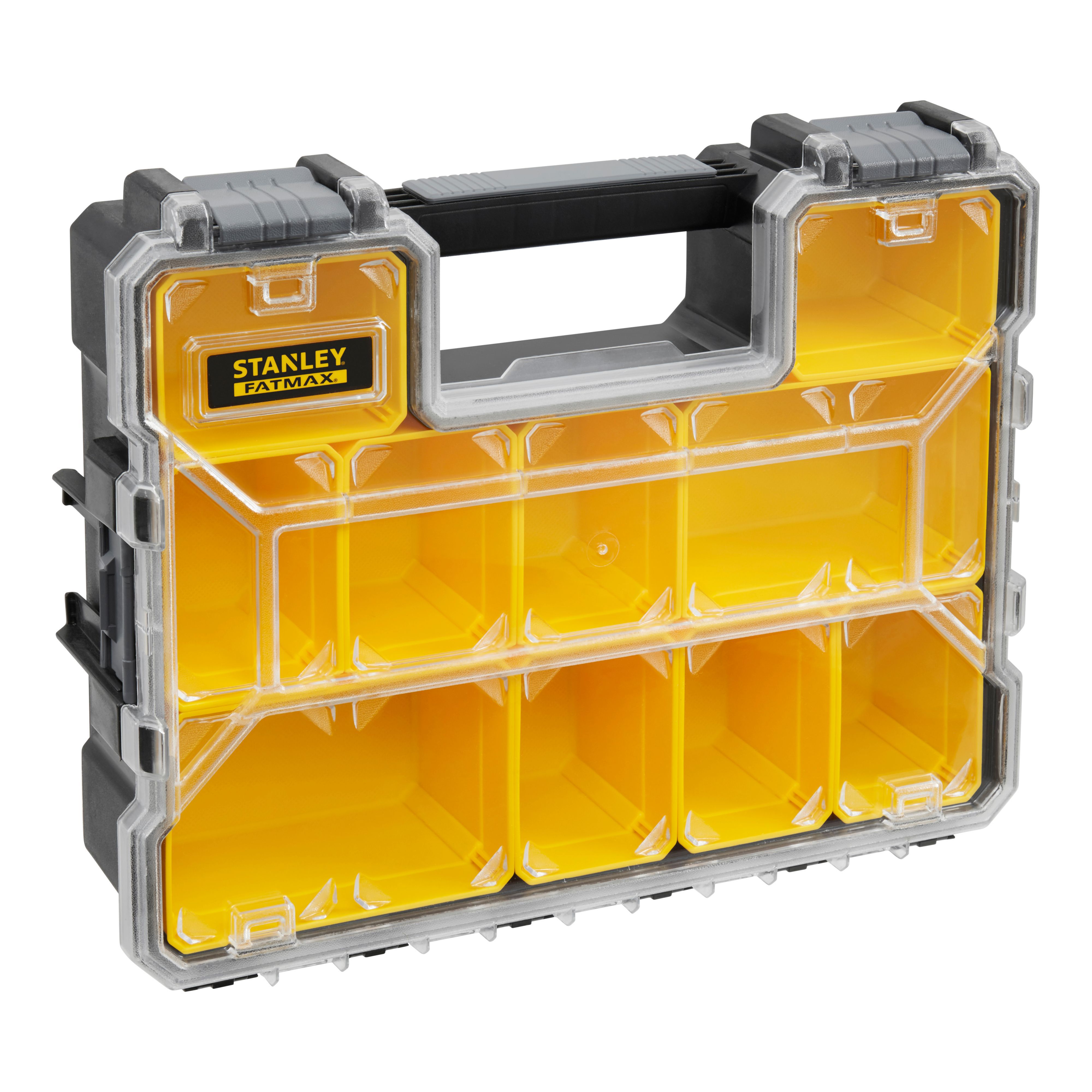 Stanley FatMax Deep Professional Black & yellow Organiser case with 10 ...