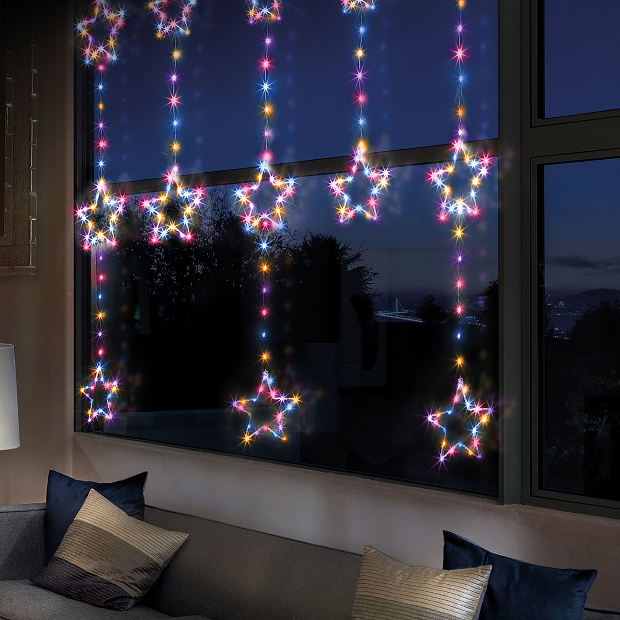 Star 312 Multicolour Curtain LED Without timer function Curtain light Clear & silver cable