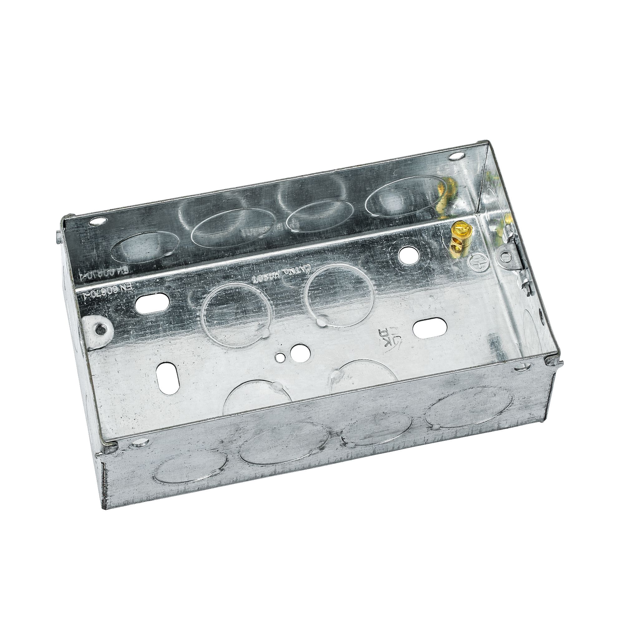 Steel 2-Gang 47mm Double Moulded box, Pack of 5