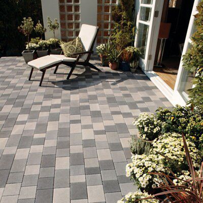 Stonemaster Dark Grey Block paving (L)134mm (W)134mm (T)50mm, Pack of 504