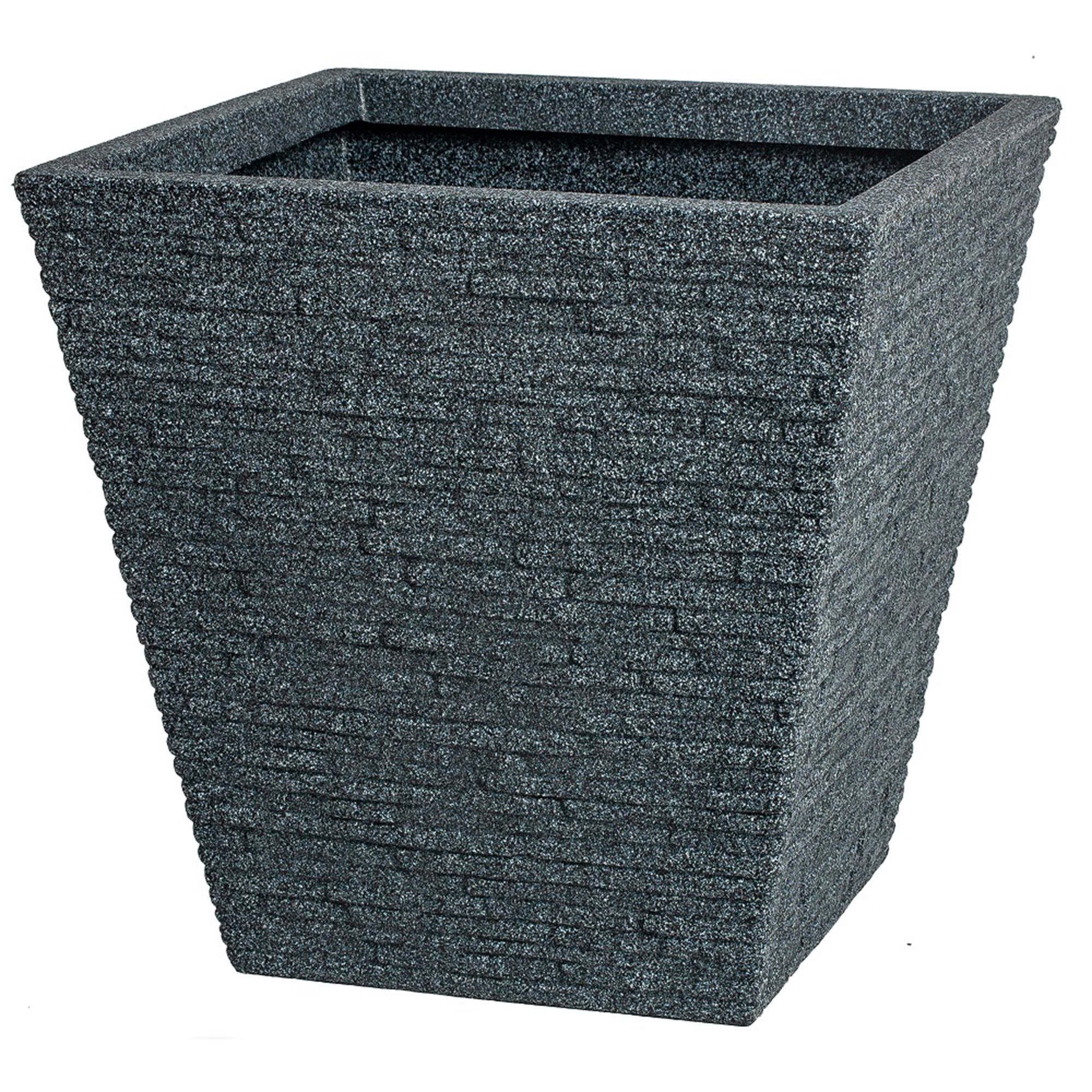 Strata Ash Plastic Slate Effect Square Planter (H)33cm (W)33.5cm (D)33.5cm
