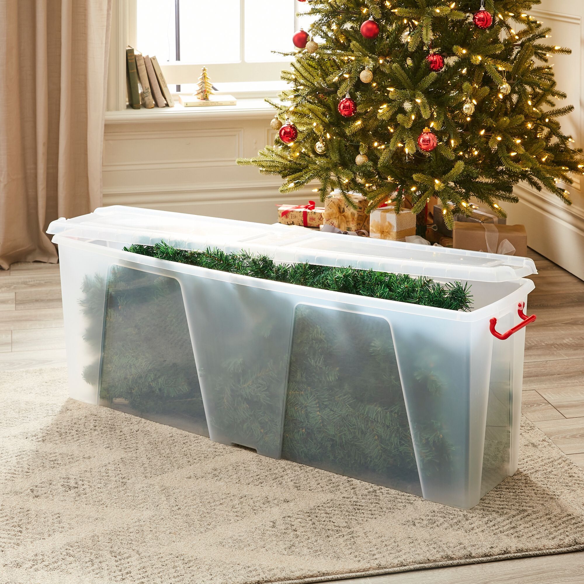 Strata Christmas tree storage box (L) 1200mm x (W) 330mm - Clear