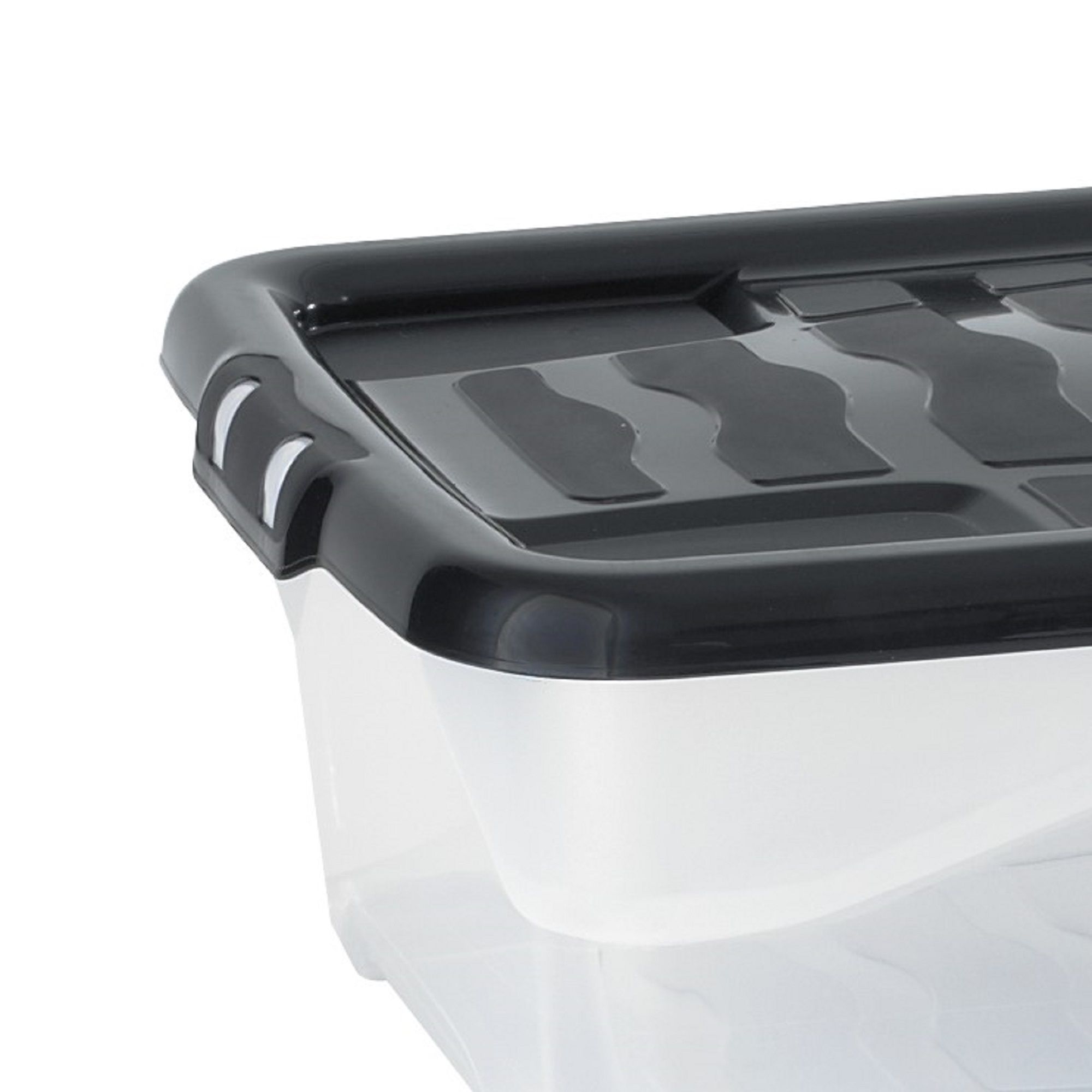 Strata Clear 30L Small Plastic Stackable Underbed Storage box & Lid ...