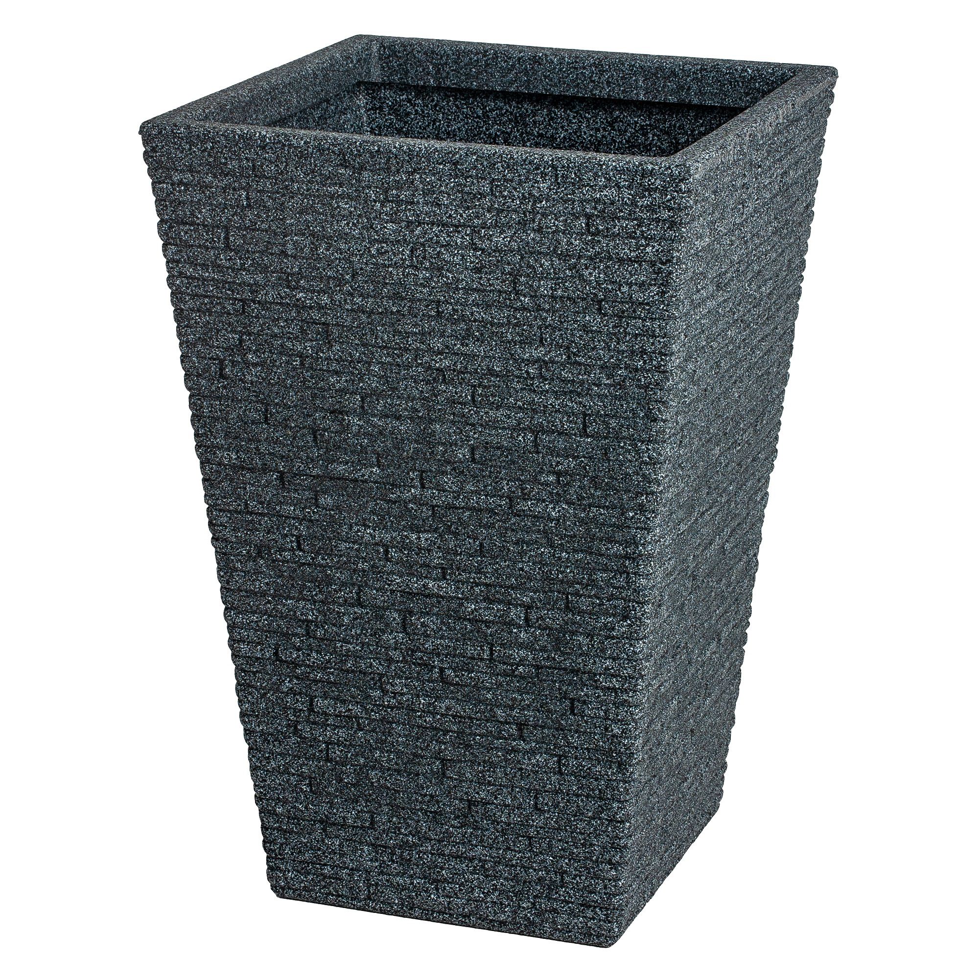 Strata Graphite Plastic Square Planter (H)30cm (W)32cm (D)32cm