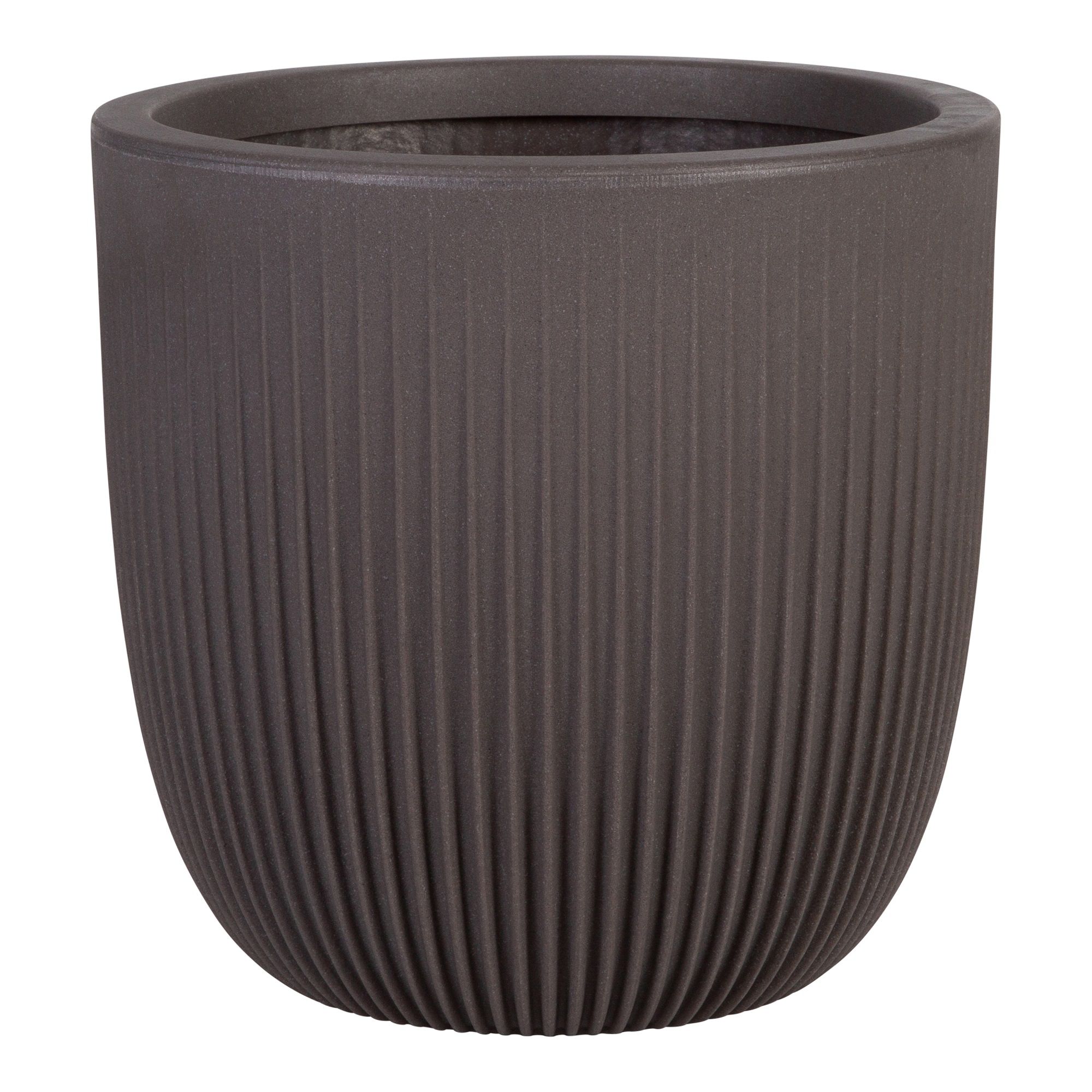 Strata Pacific Matt Graphite Grey Plastic Plant pot (Dia) 35cm, (H)34.5cm