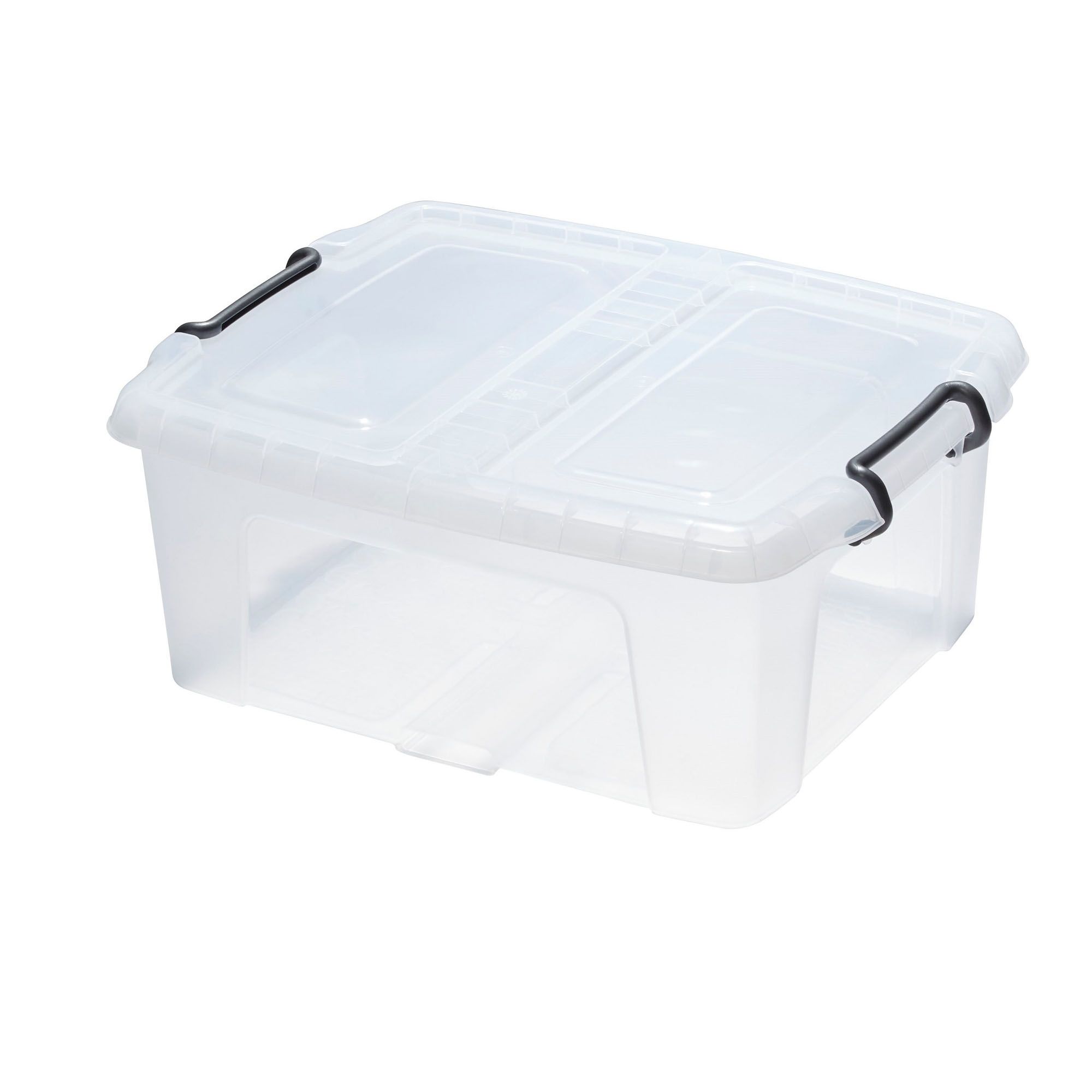 Strata Smart Clear 24l Plastic Stackable Storage Box And Lid Diy At Bandq