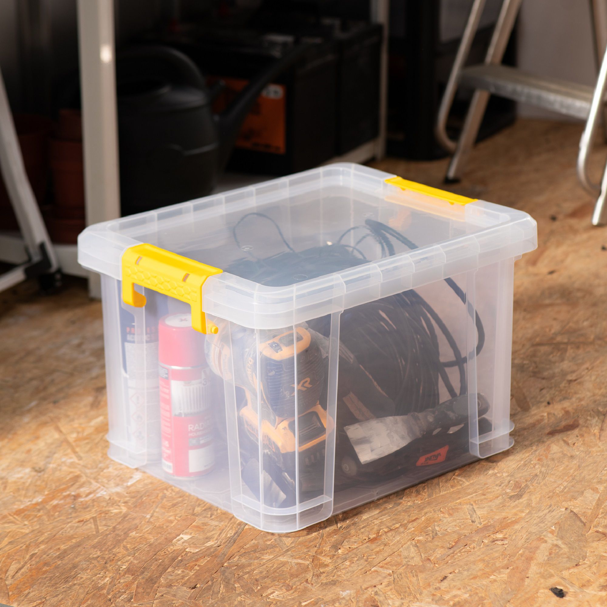 Strata Stackmaster 40L Medium Plastic Stackable Storage box with Lid