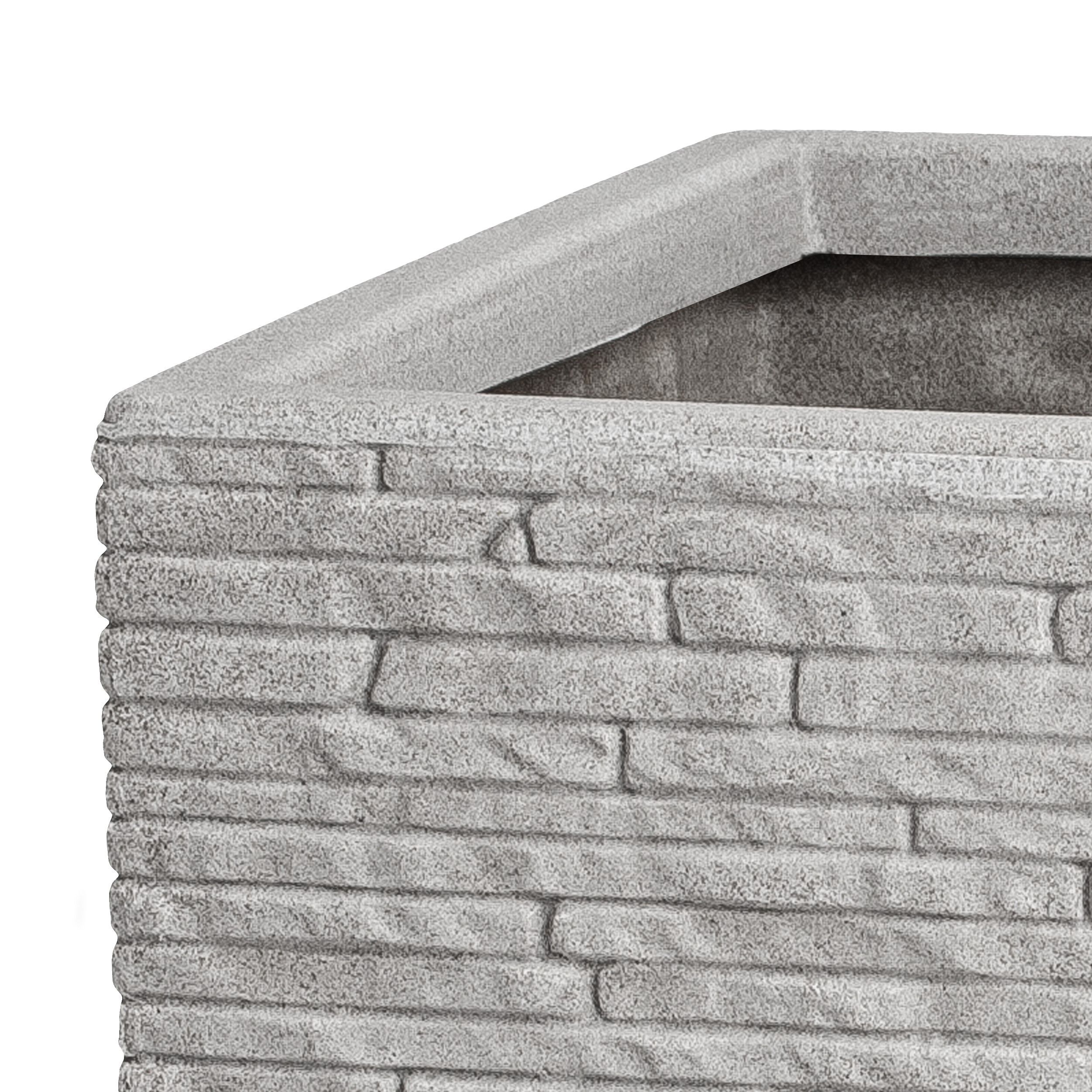 Strata Stone Plastic Slate Effect Square Planter (H)30cm (W)32cm (D)32cm