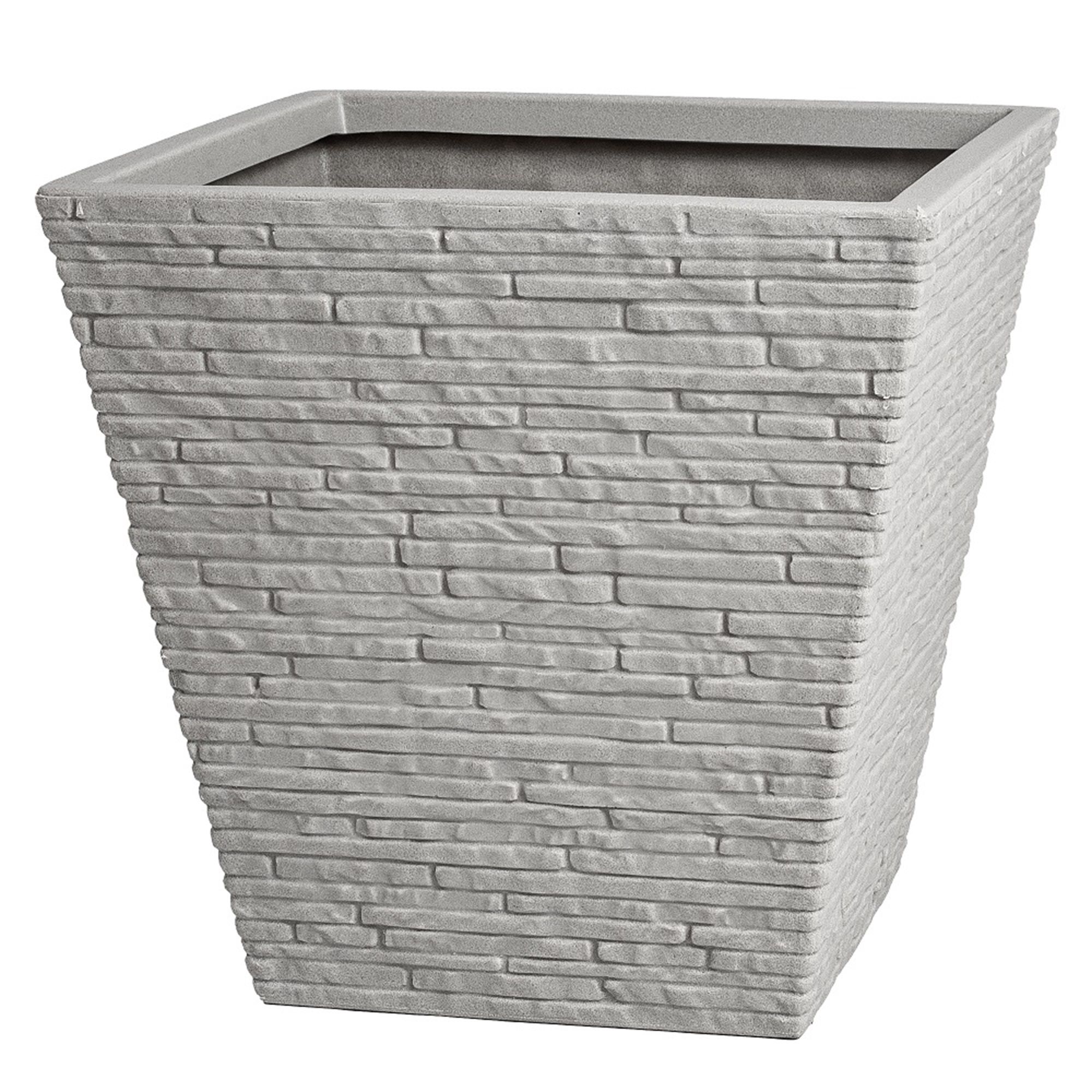 Strata Stone Plastic Slate Effect Square Planter (H)33cm (W)33.5cm (D ...