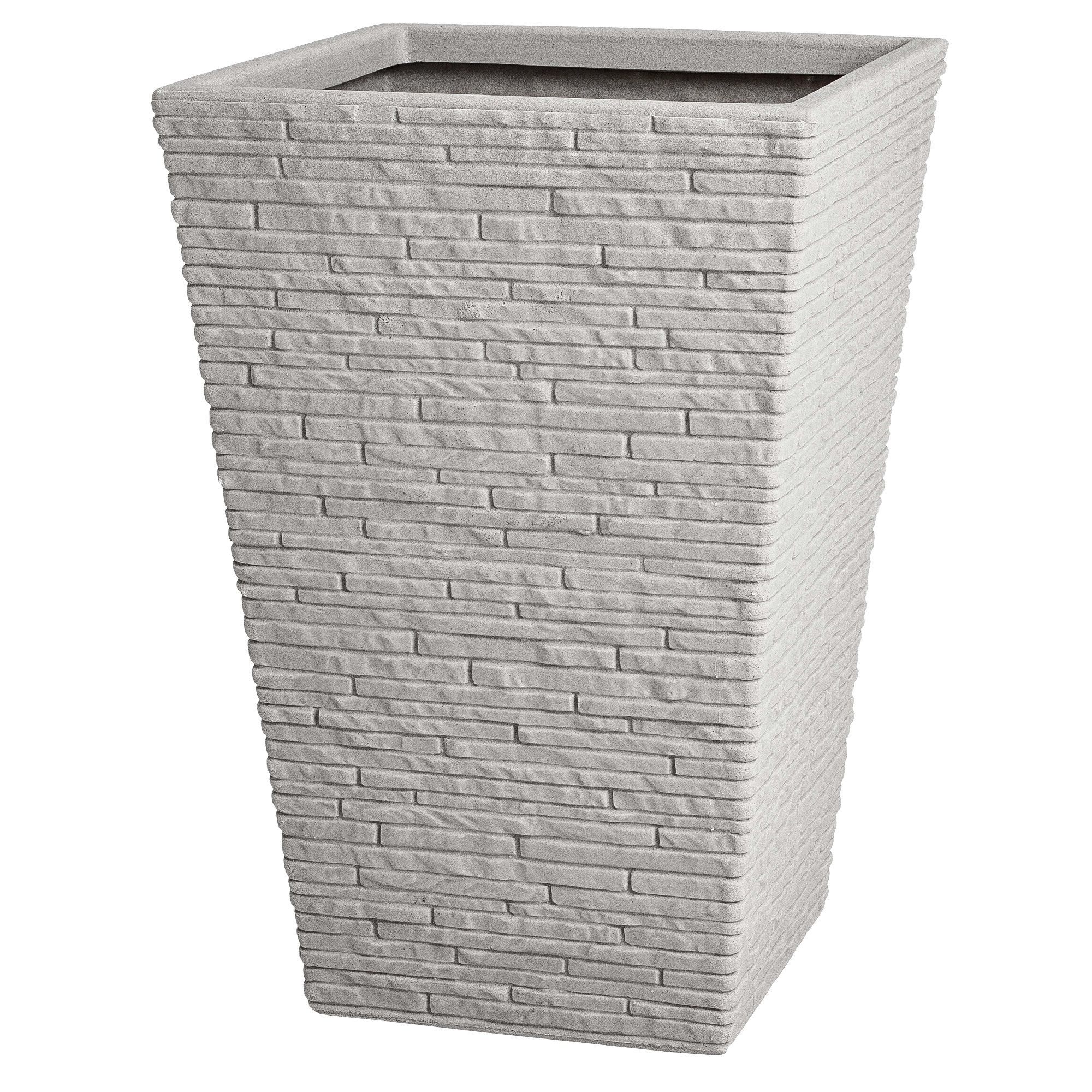 Strata Stone Plastic Slate Effect Square Planter (H)45cm (W)30cm (D)30cm