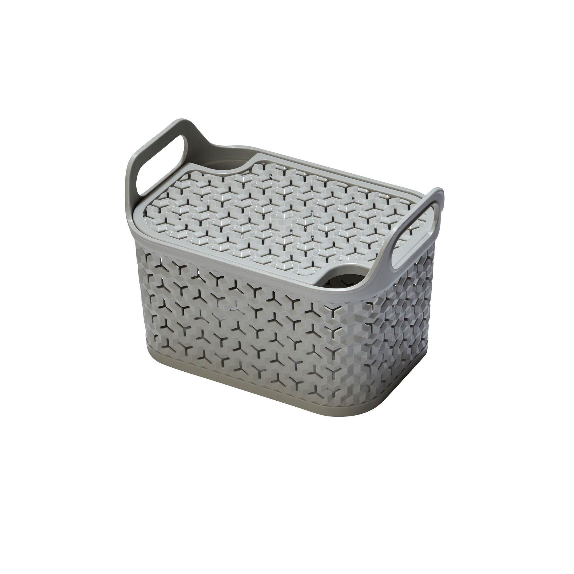 Strata Urban Cool grey Plastic Stackable Storage basket (H)16.5cm (W ...