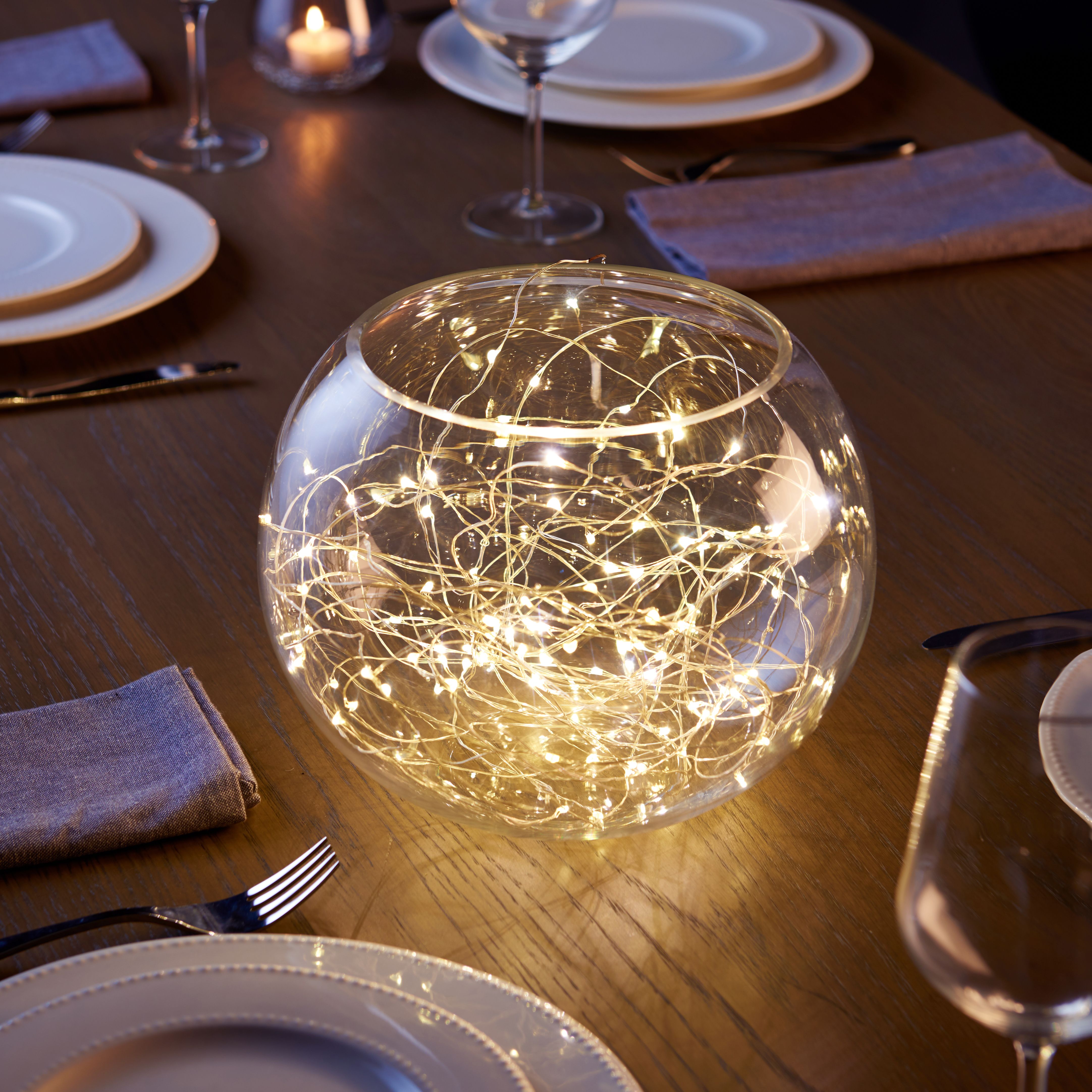 string Battery-powered Warm white 50 LED Indoor White String lights