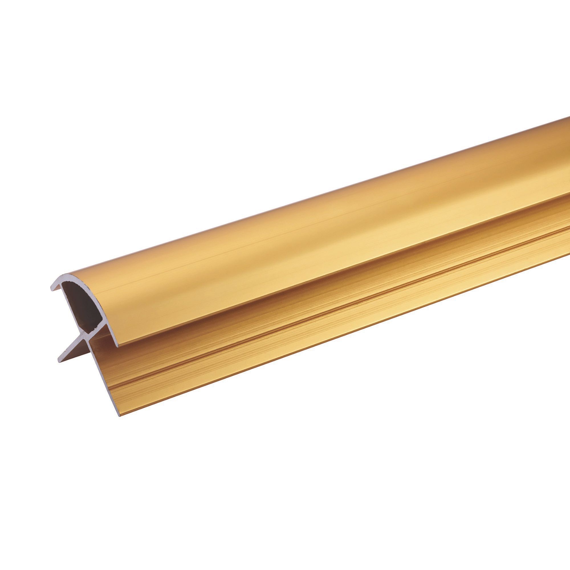 Stylepanel Gold effect Straight Panel external corner joint, (W)11mm (T)30mm | DIY at B&Q