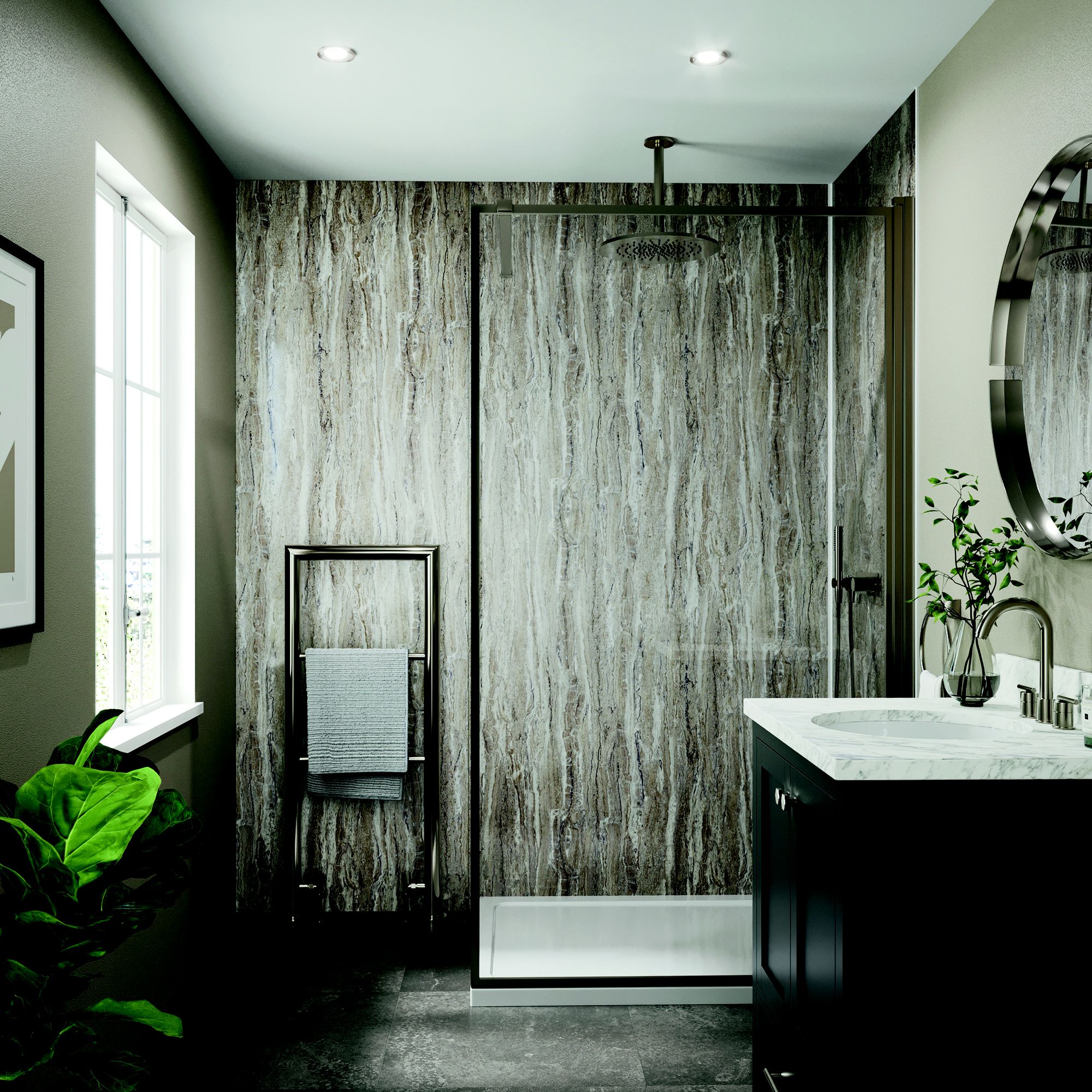 Stylepanel Laminated Bathroom Decorative panel (H)2440mm (W)1179mm ...