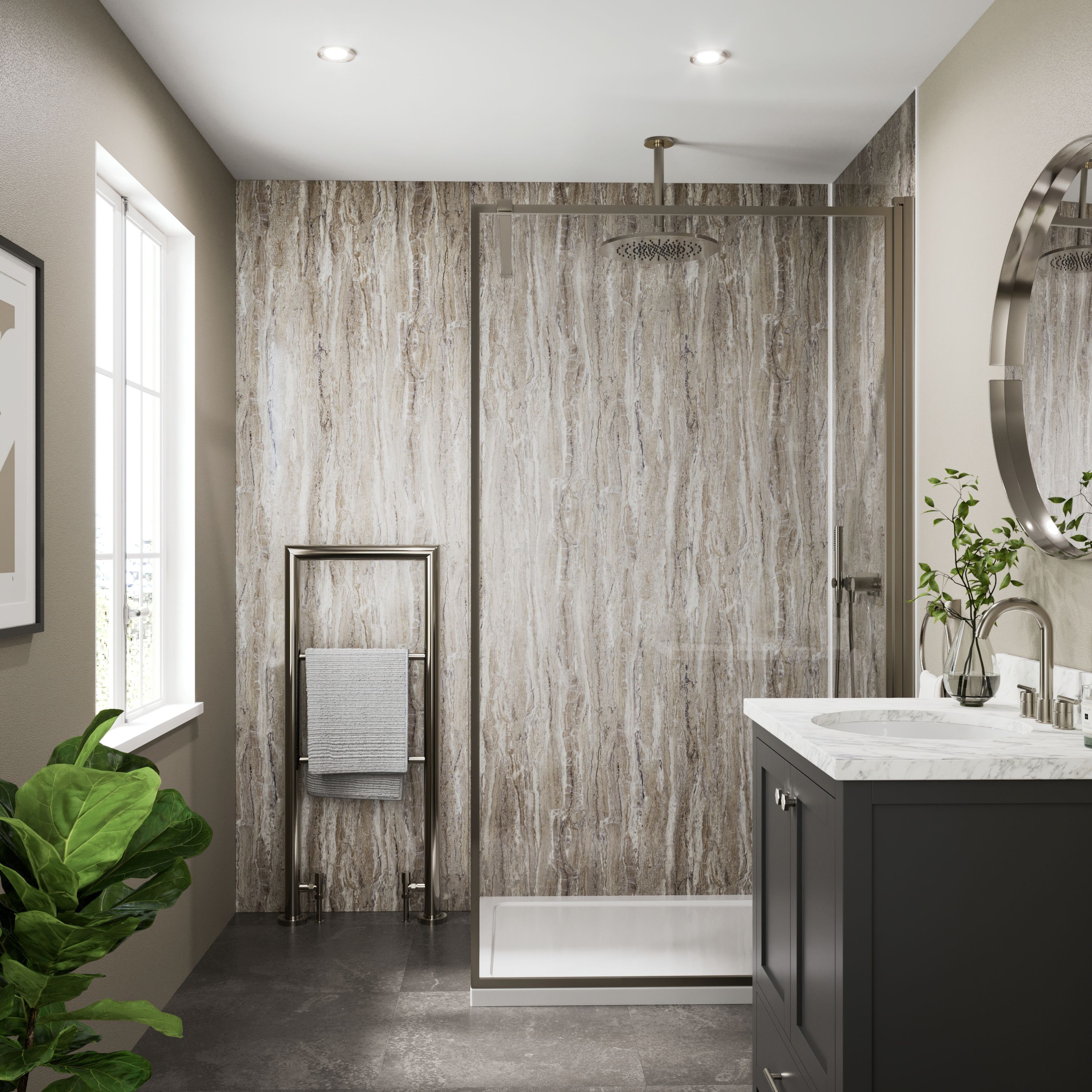 Stylepanel Laminated Bathroom Decorative panel (H)2440mm (W)1200mm ...