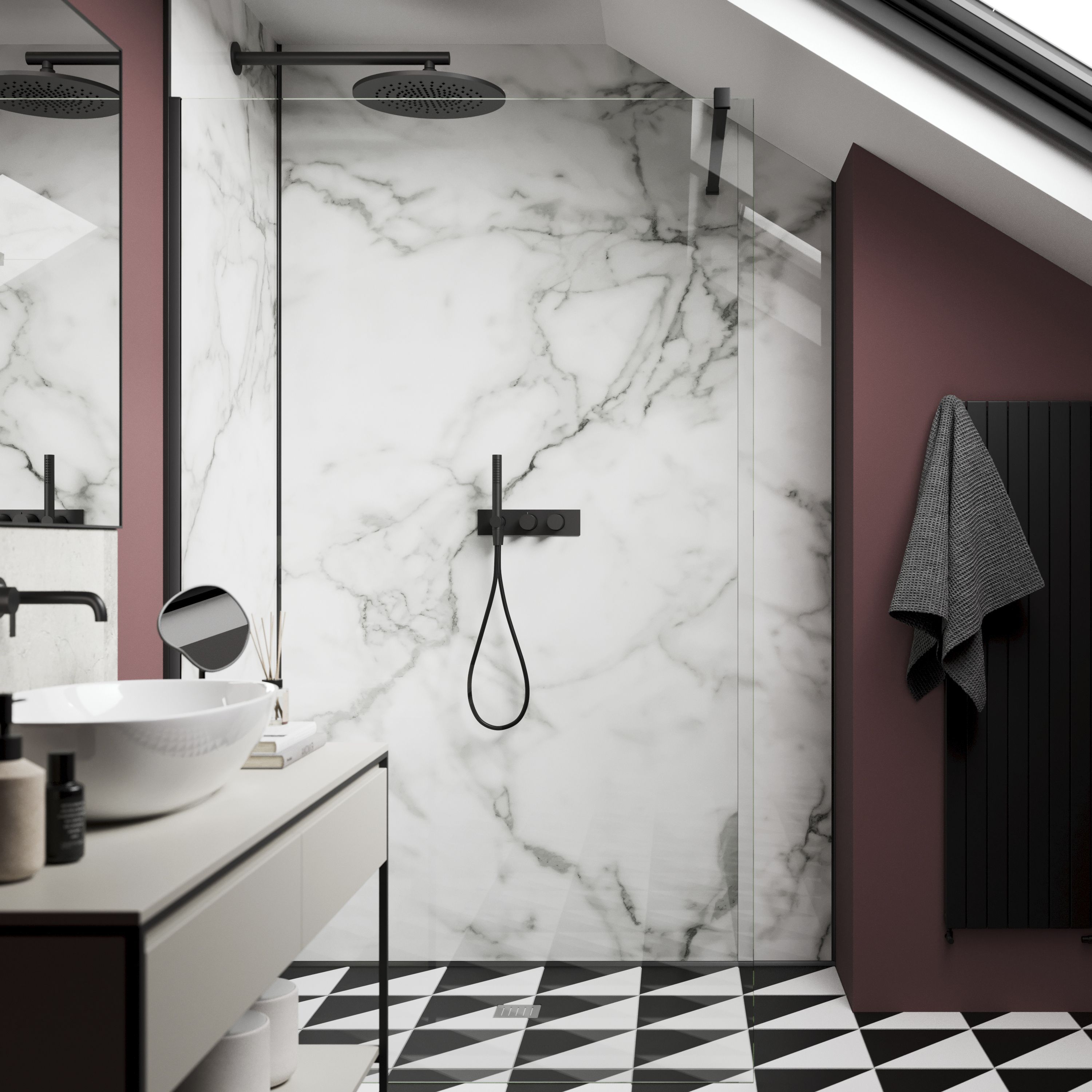 Stylepanel Laminated Bathroom Decorative panel (H)2440mm (W)579mm ...