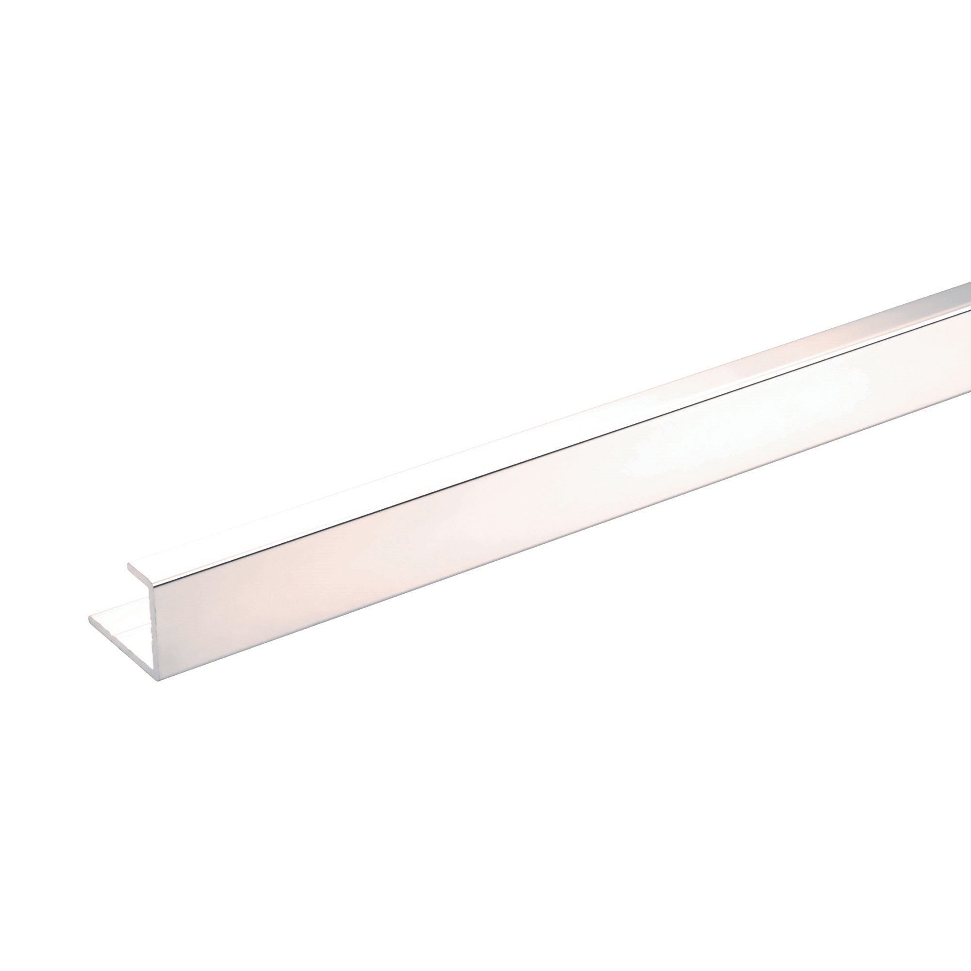 Stylepanel Polished Silver effect Straight Trim Panel end cap, (W)11mm (T)30mm | DIY at B&Q