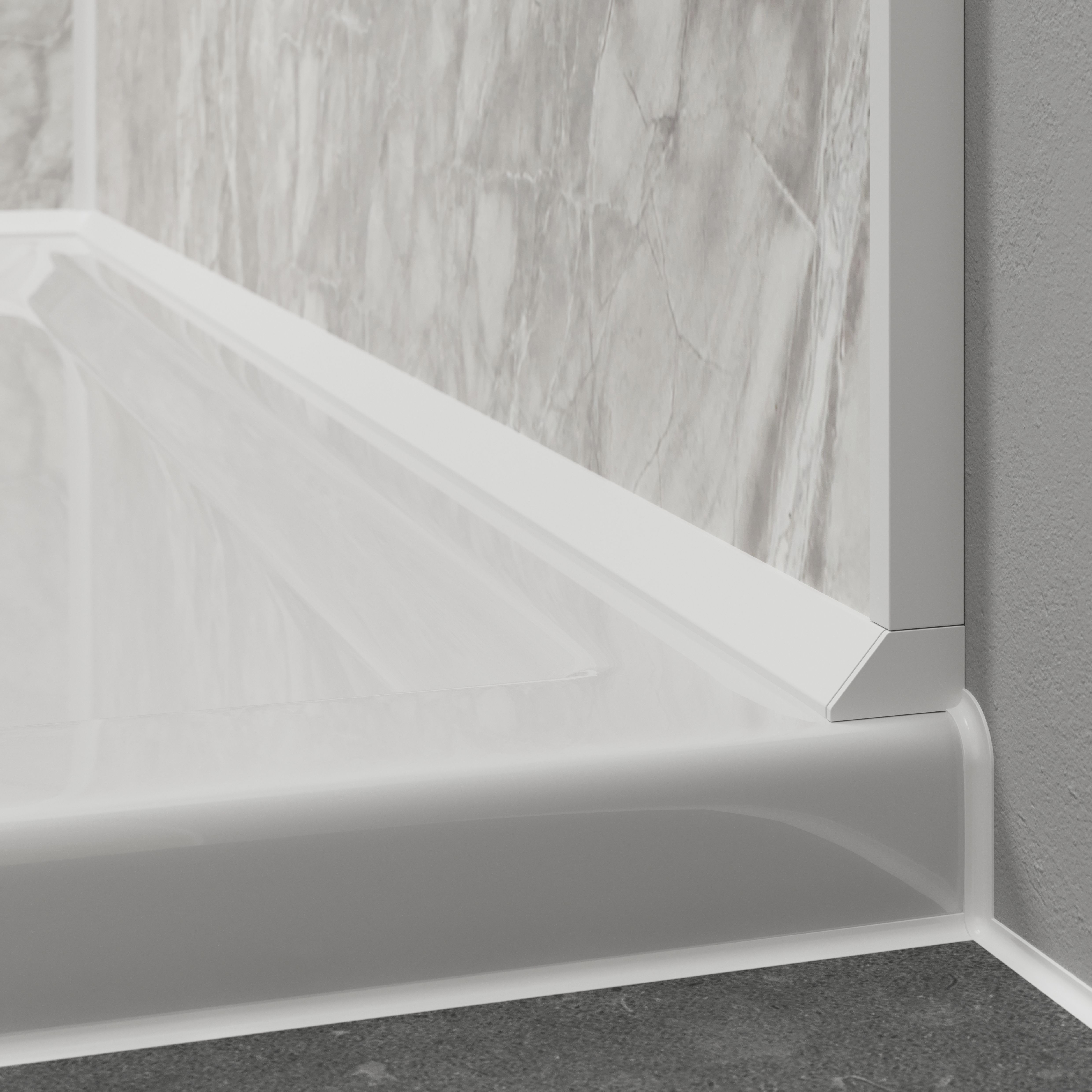 Stylepanel Sureseal Profile end cap (W)10mm (T)10mm - Matt White