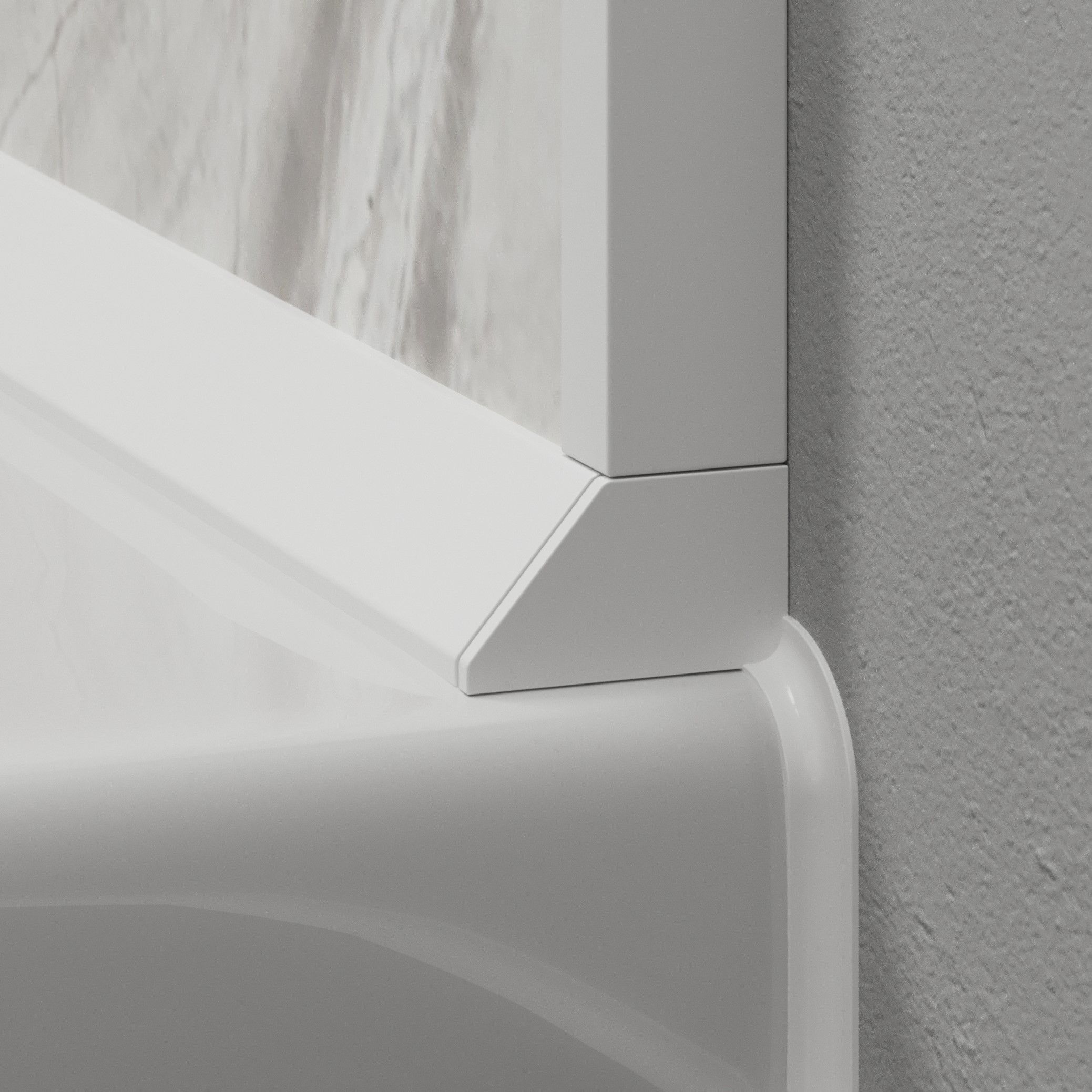 Stylepanel Sureseal Profile end cap (W)10mm (T)10mm - Matt White