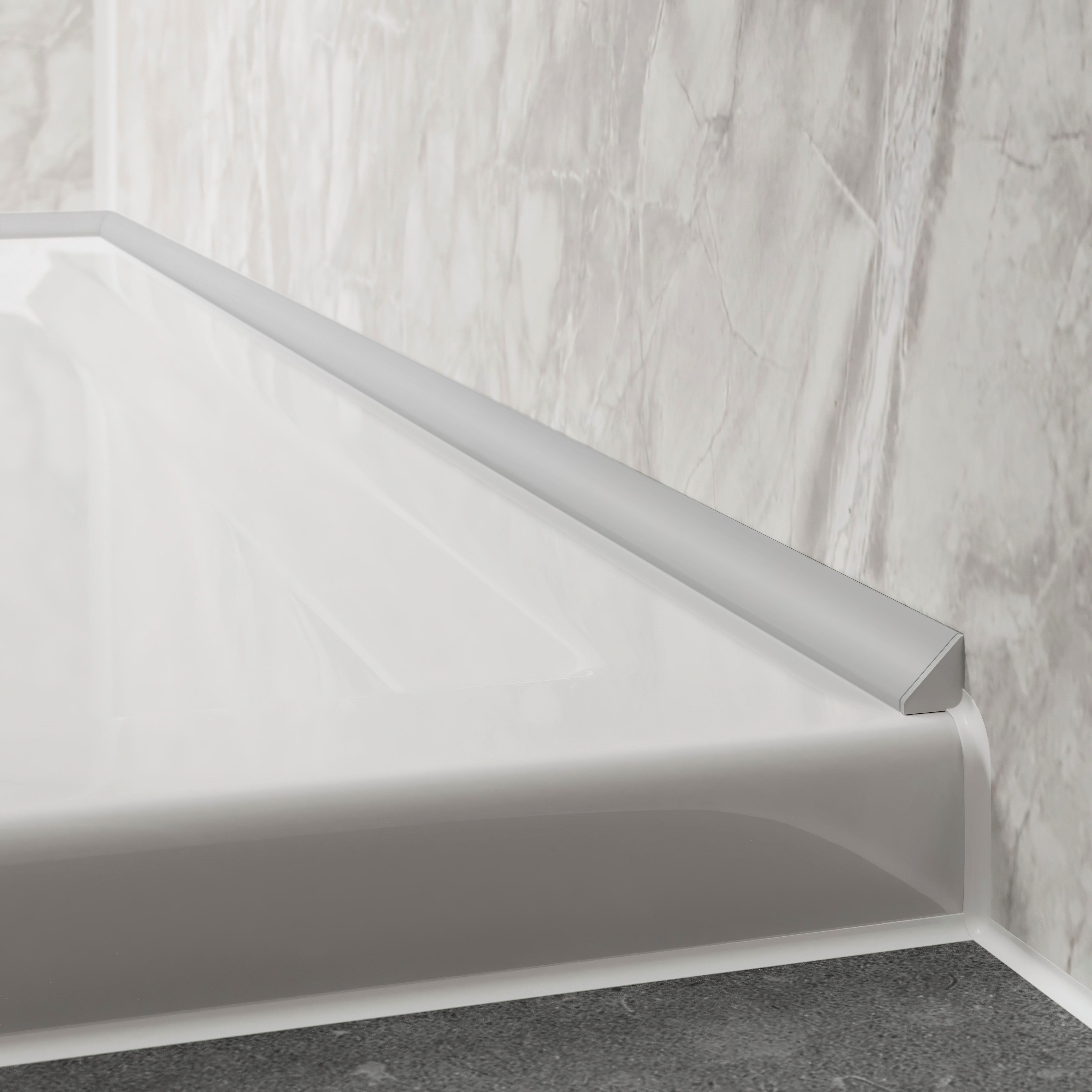 Stylepanel Sureseal Straight Panel splash seal kit (W)11mm (T)30mm - Matt silver effect