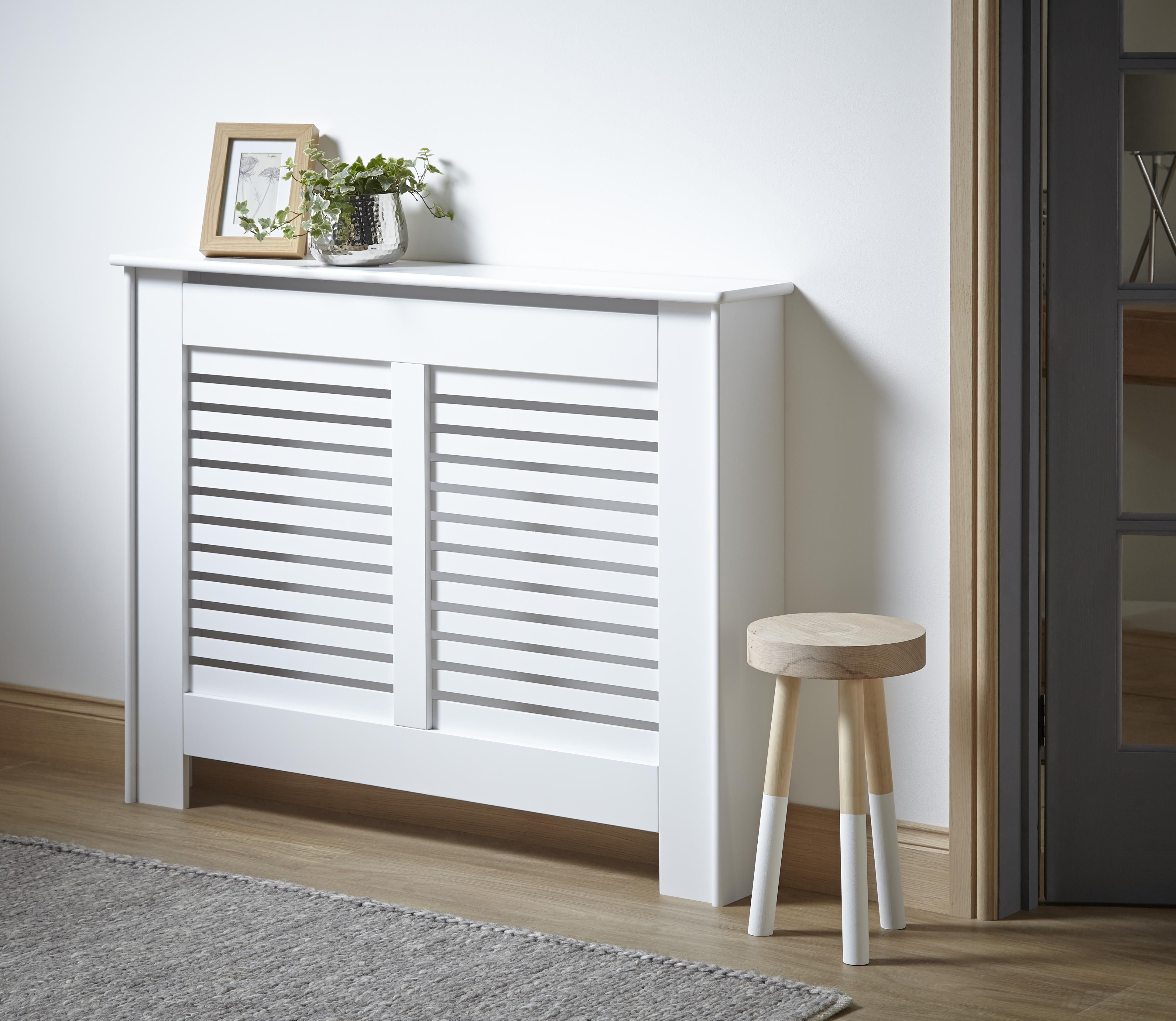 Suffolk Medium White Radiator cover 900mm(H) 1195mm(W) 200mm(D) | DIY ...