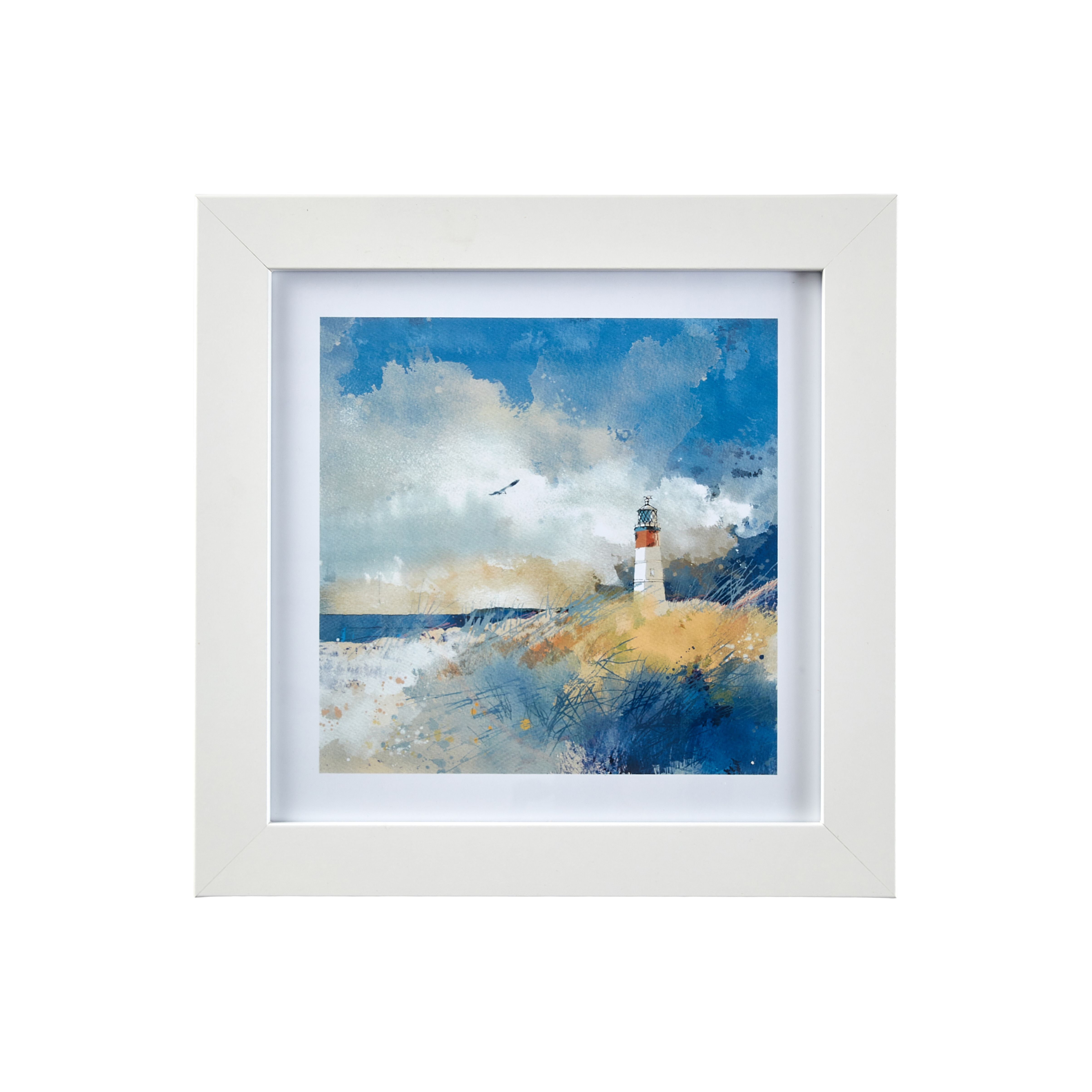 Summer dunes White Framed print (H)36cm x (W)36cm | DIY at B&Q