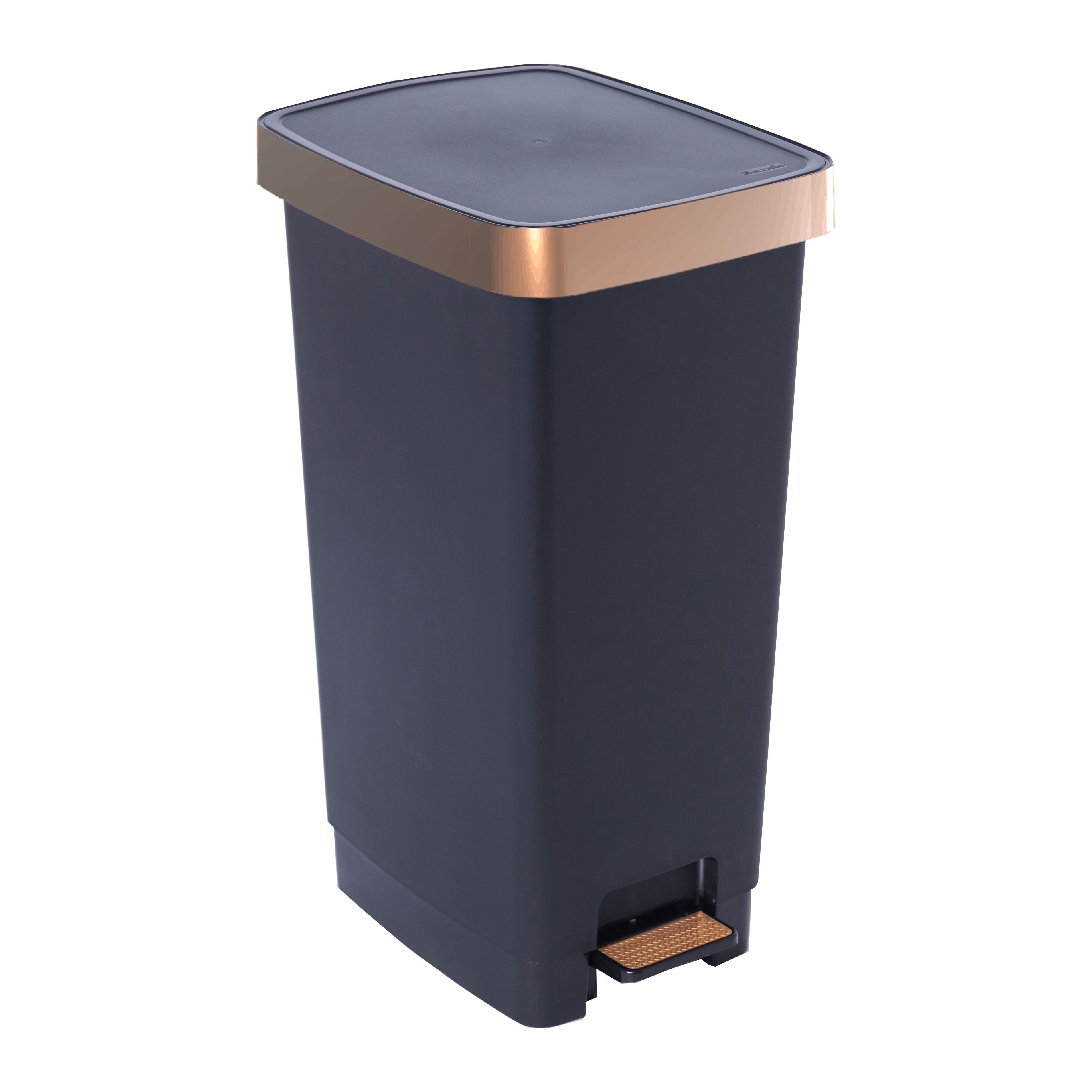 Sundis Copper Metallic effect Plastic Ring Bin - 40L | DIY at B&Q