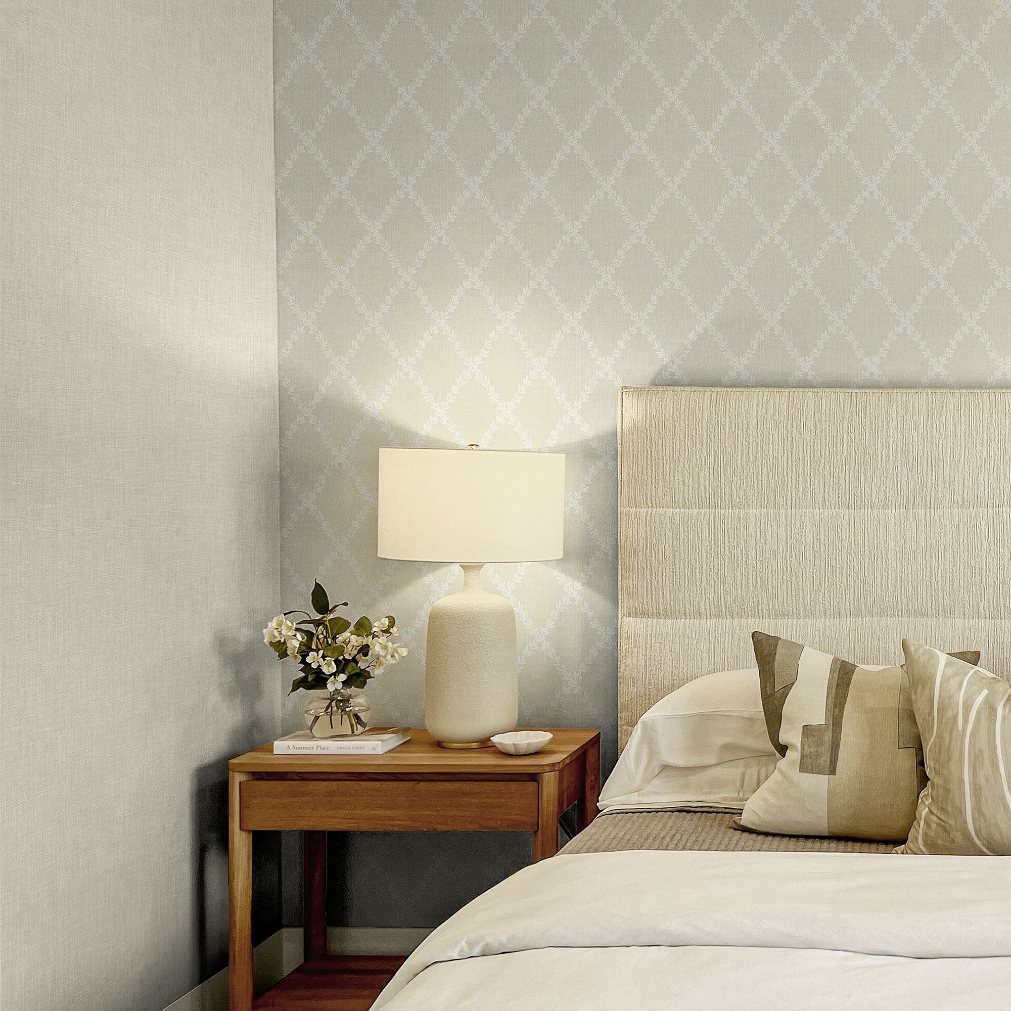 Superfresco Easy Beige Geometric Patterned Smooth Wallpaper