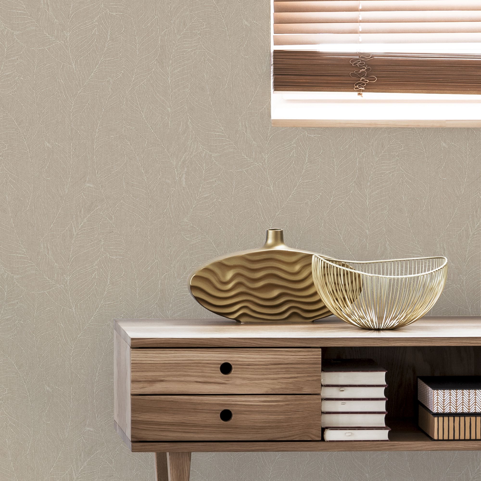 Superfresco Easy Beige Supple Leaves Smooth Wallpaper