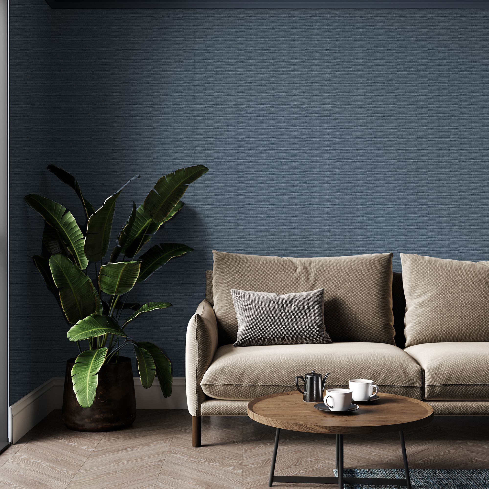 Superfresco Easy Blue Twill Embossed Wallpaper