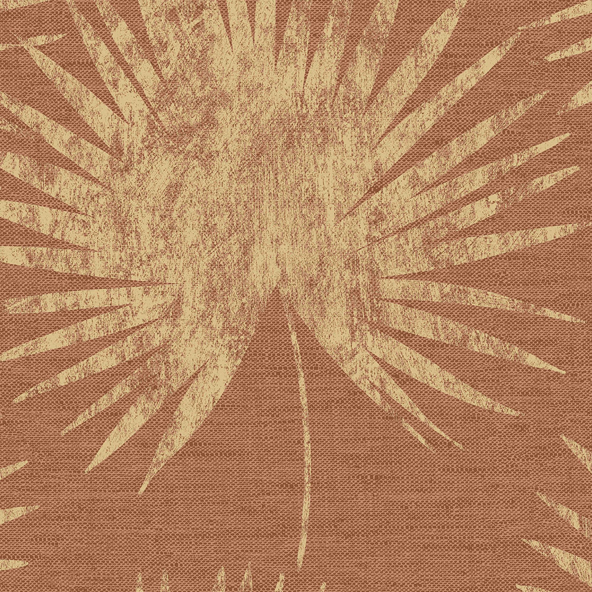 Superfresco Easy Burnt orange Gold effect Palm leaves Textured Wallpaper