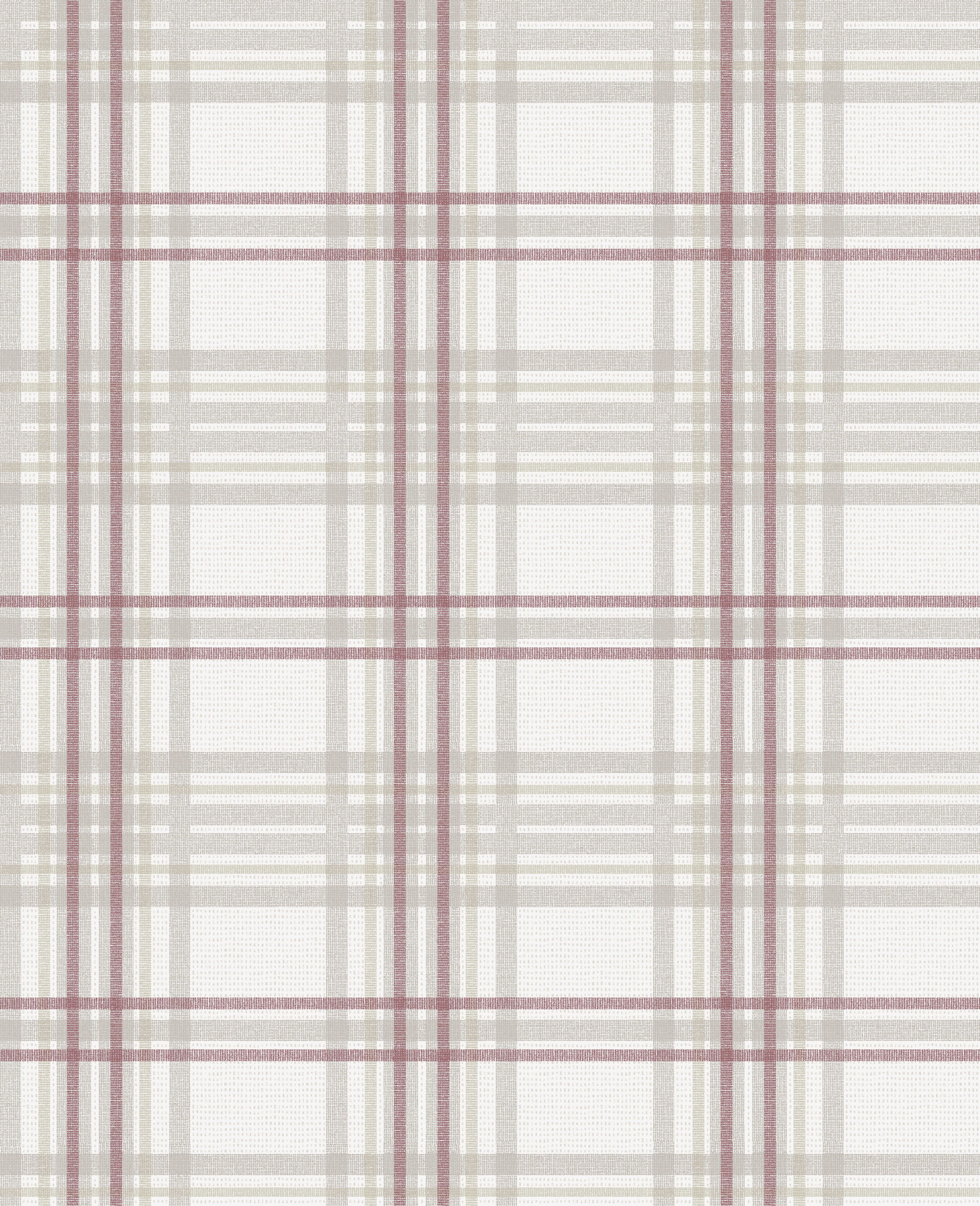 Superfresco Easy Country tartan Burgundy Metallic effect Embossed ...