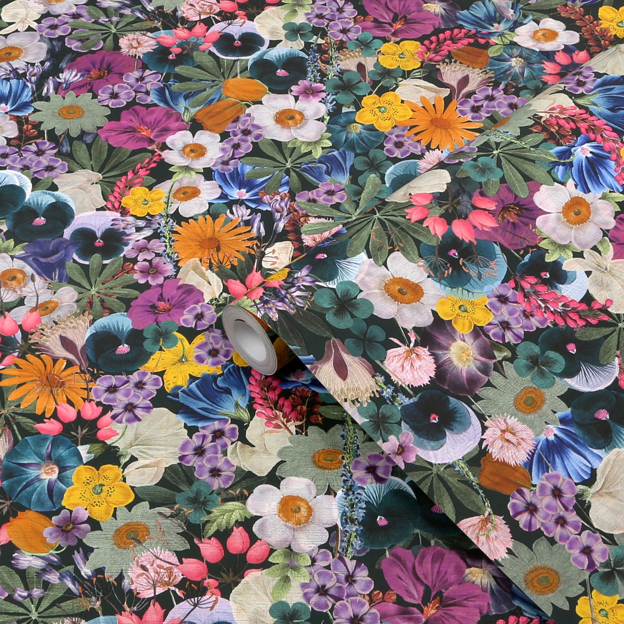 Superfresco Easy Dark Flowerbed Patterned Smooth Wallpaper