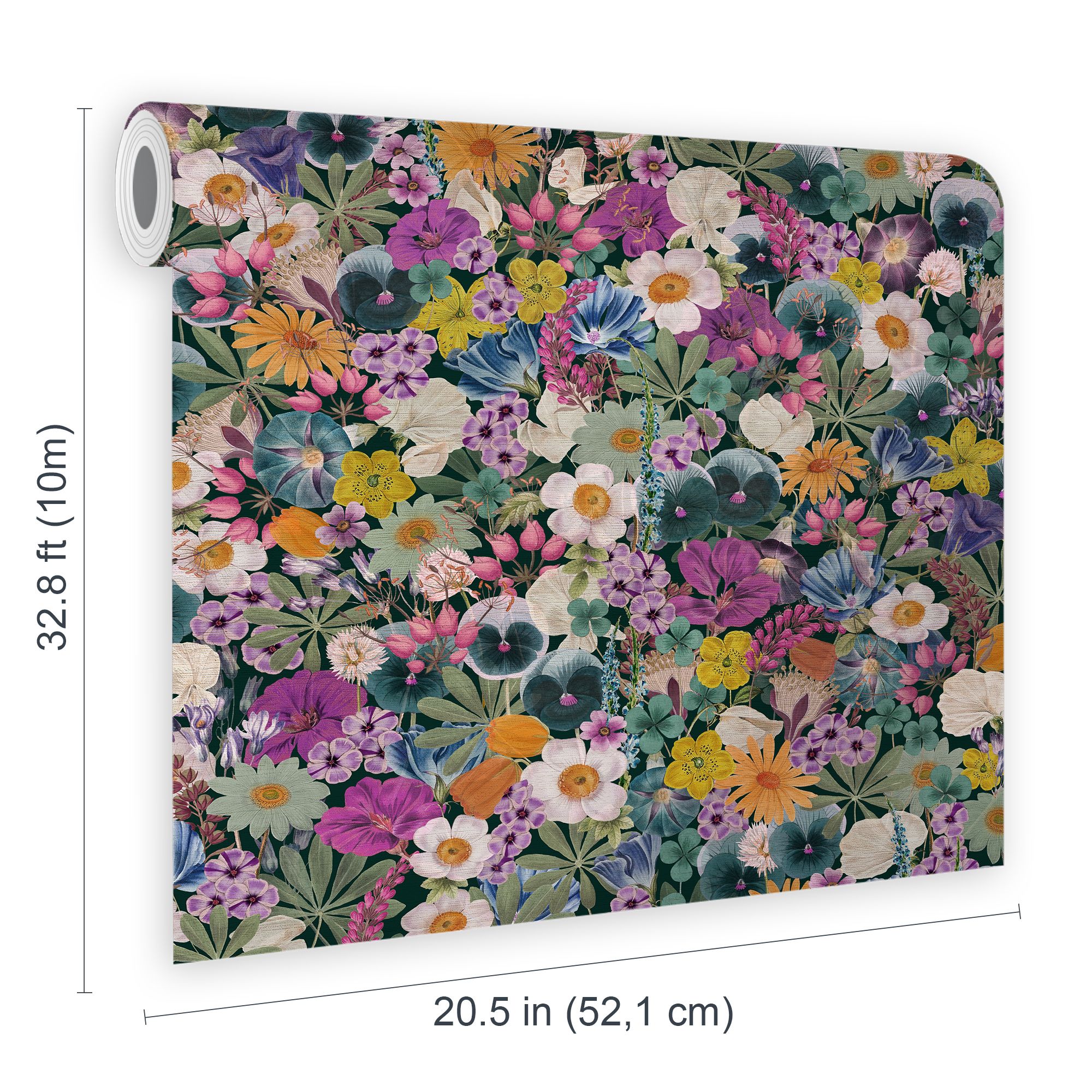 Superfresco Easy Dark Flowerbed Patterned Smooth Wallpaper