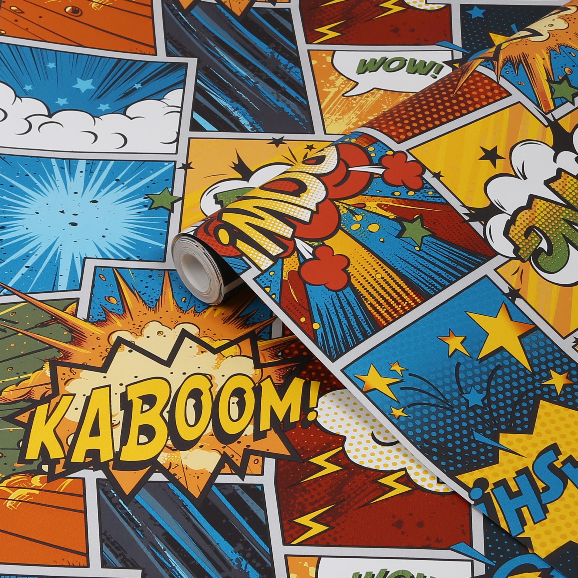 Superfresco Easy Multicoloured Superhero Patterned Smooth Wallpaper