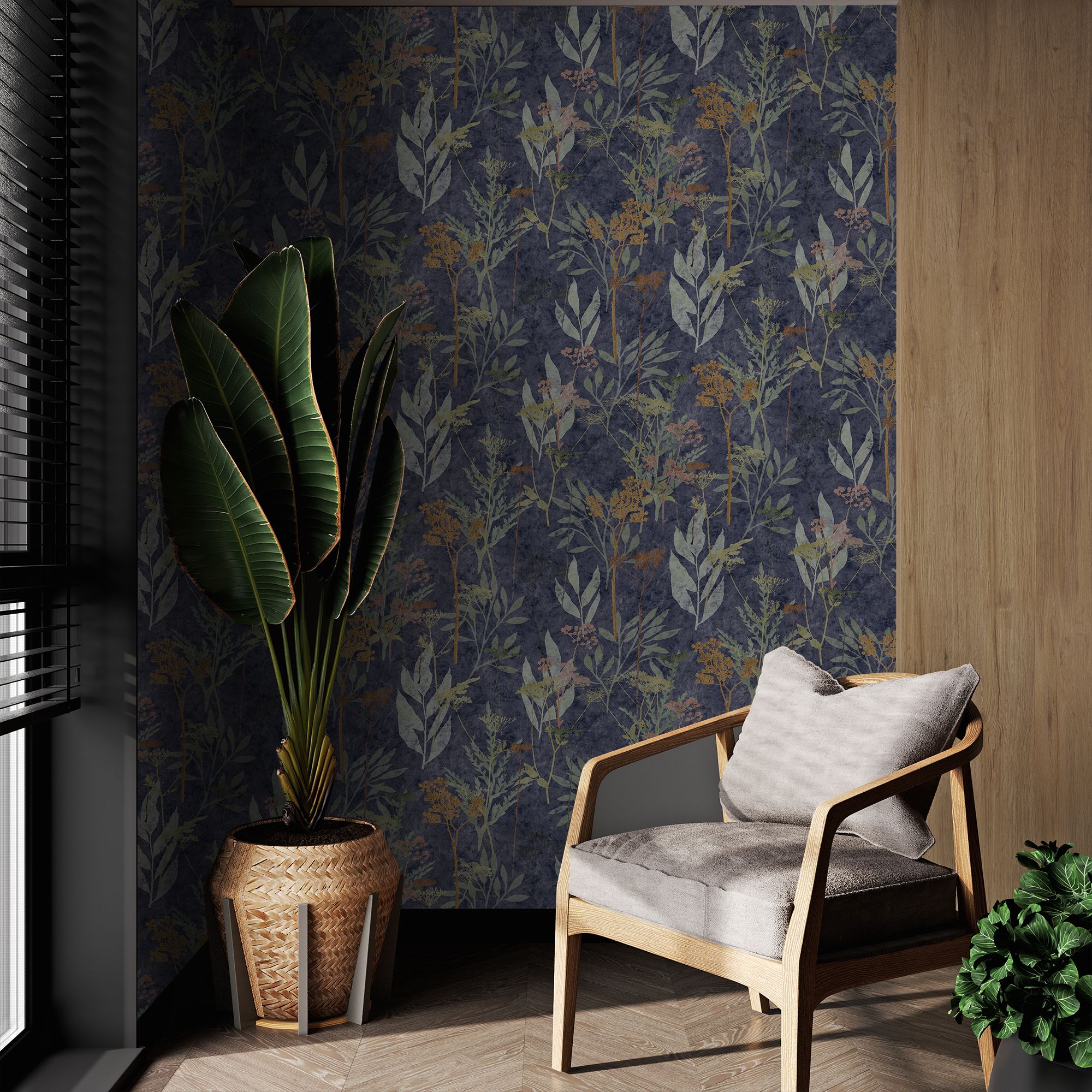 Superfresco Easy Patterned Navy & Copper Solstice Embossed Wallpaper