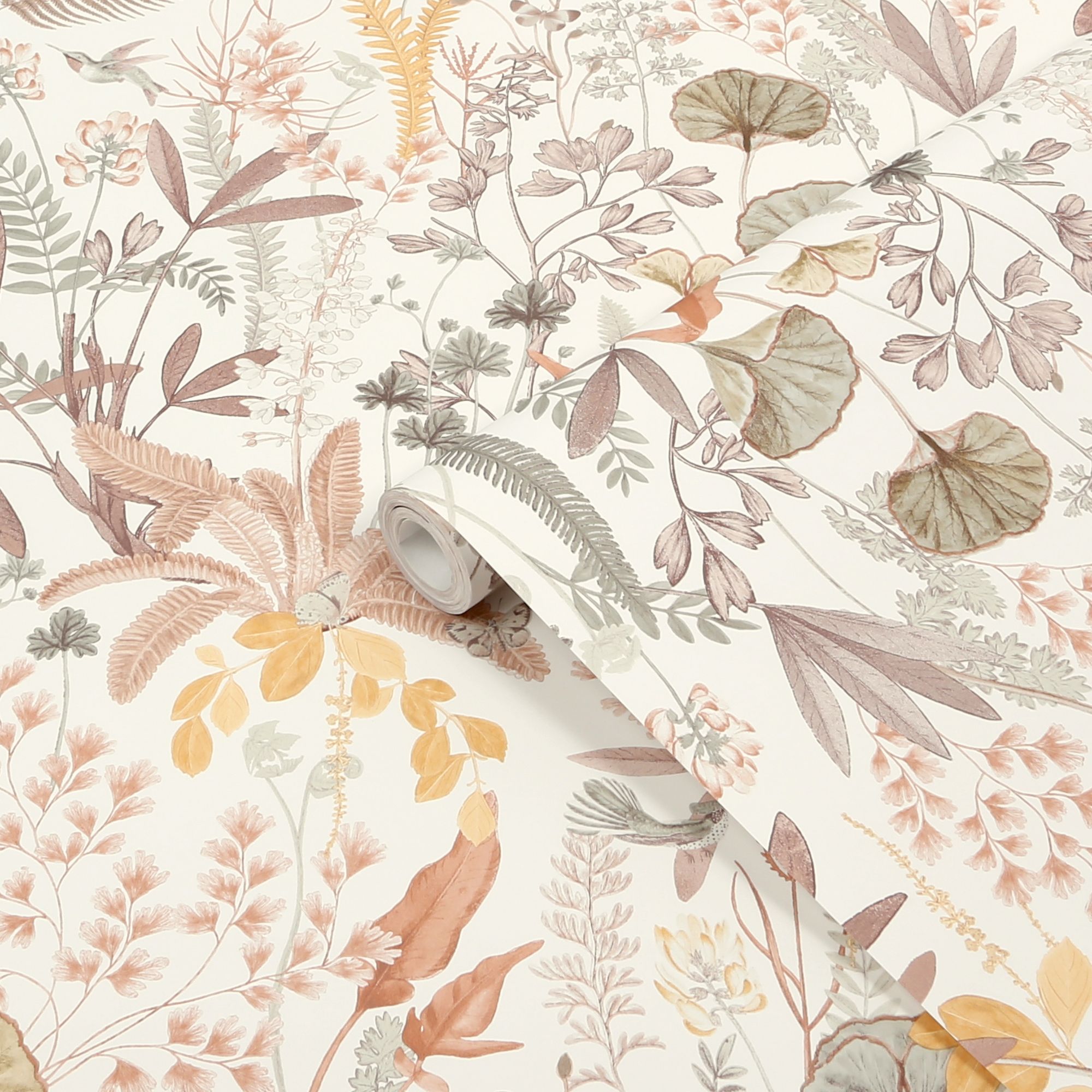 Superfresco Easy Pink Fluttering Leaves Patterned Smooth Wallpaper