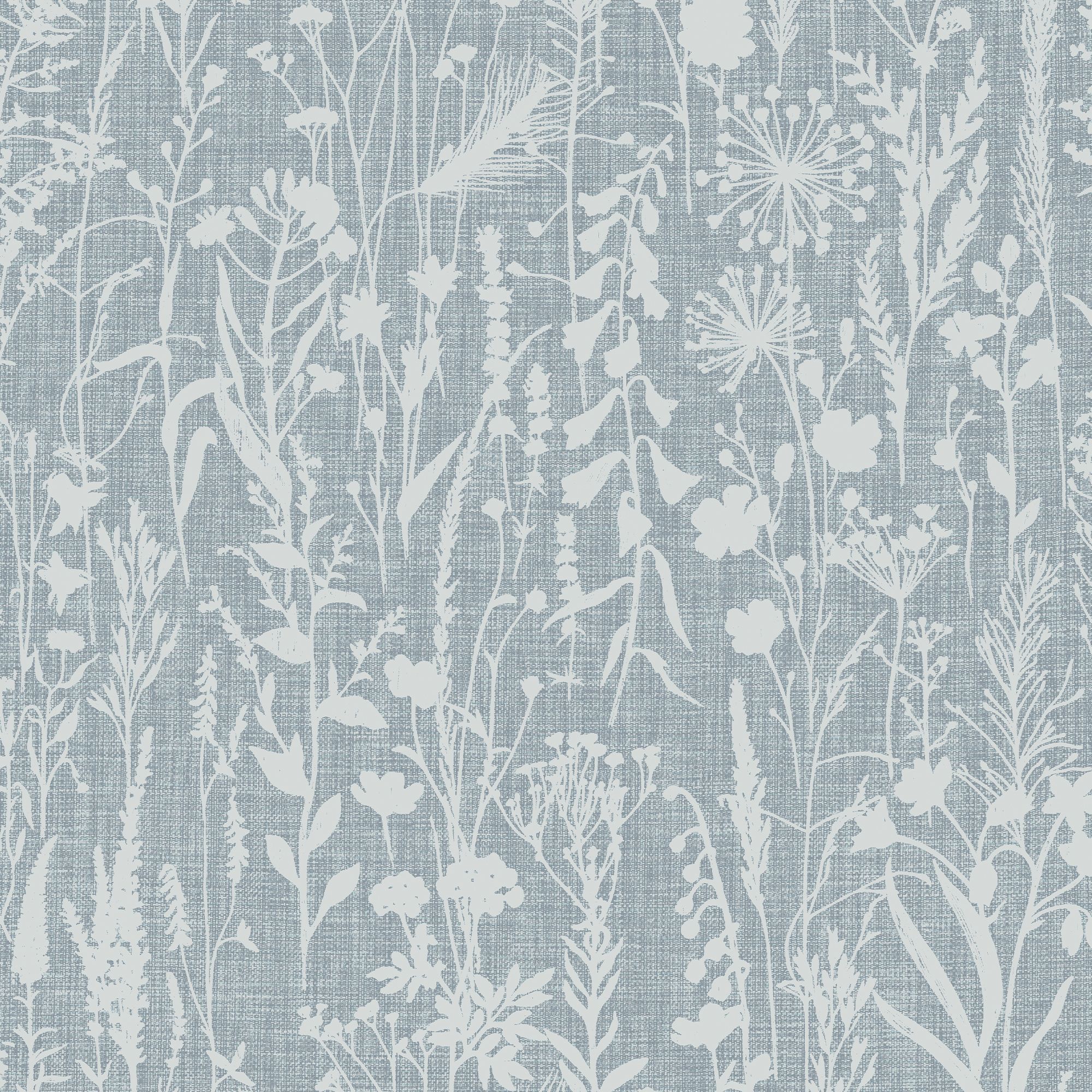 Superfresco Easy Powder Blue Floral Patterned Smooth Wallpaper